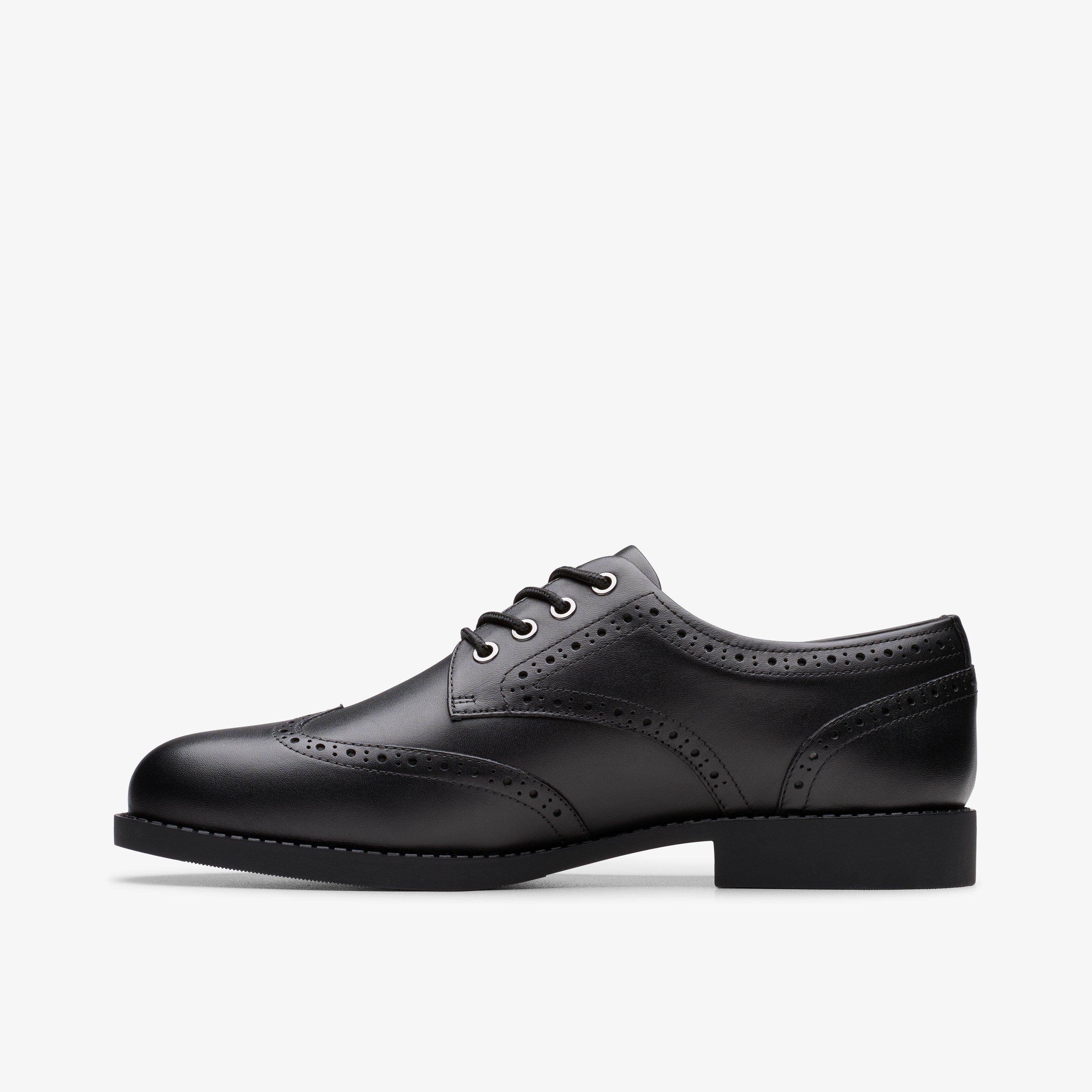 Girls Tapa Pure Youth Black Leather Brogues | Clarks
