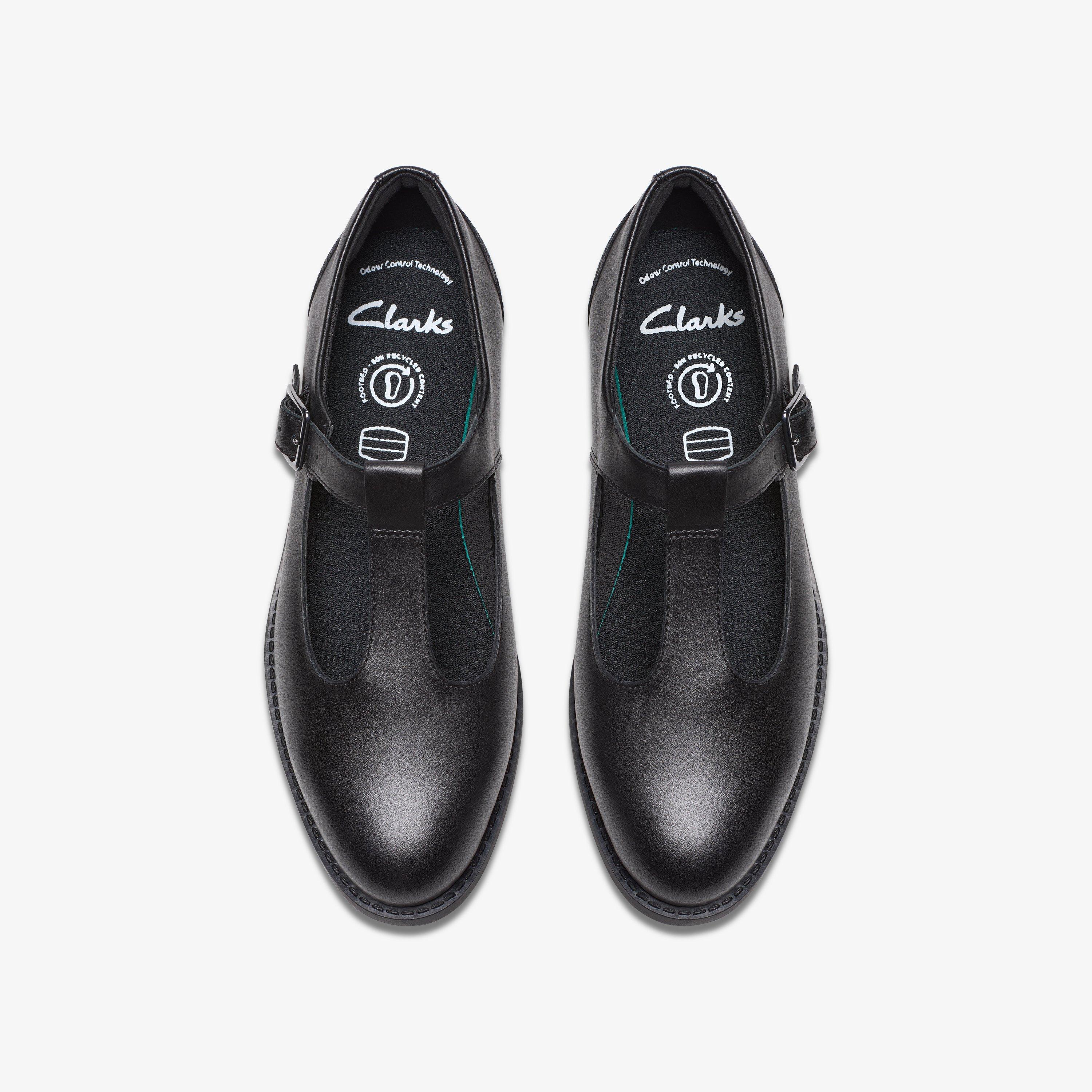 Girls, Kids Unisex Tapa Hope Youth Black Leather T Bar Shoes, School ...