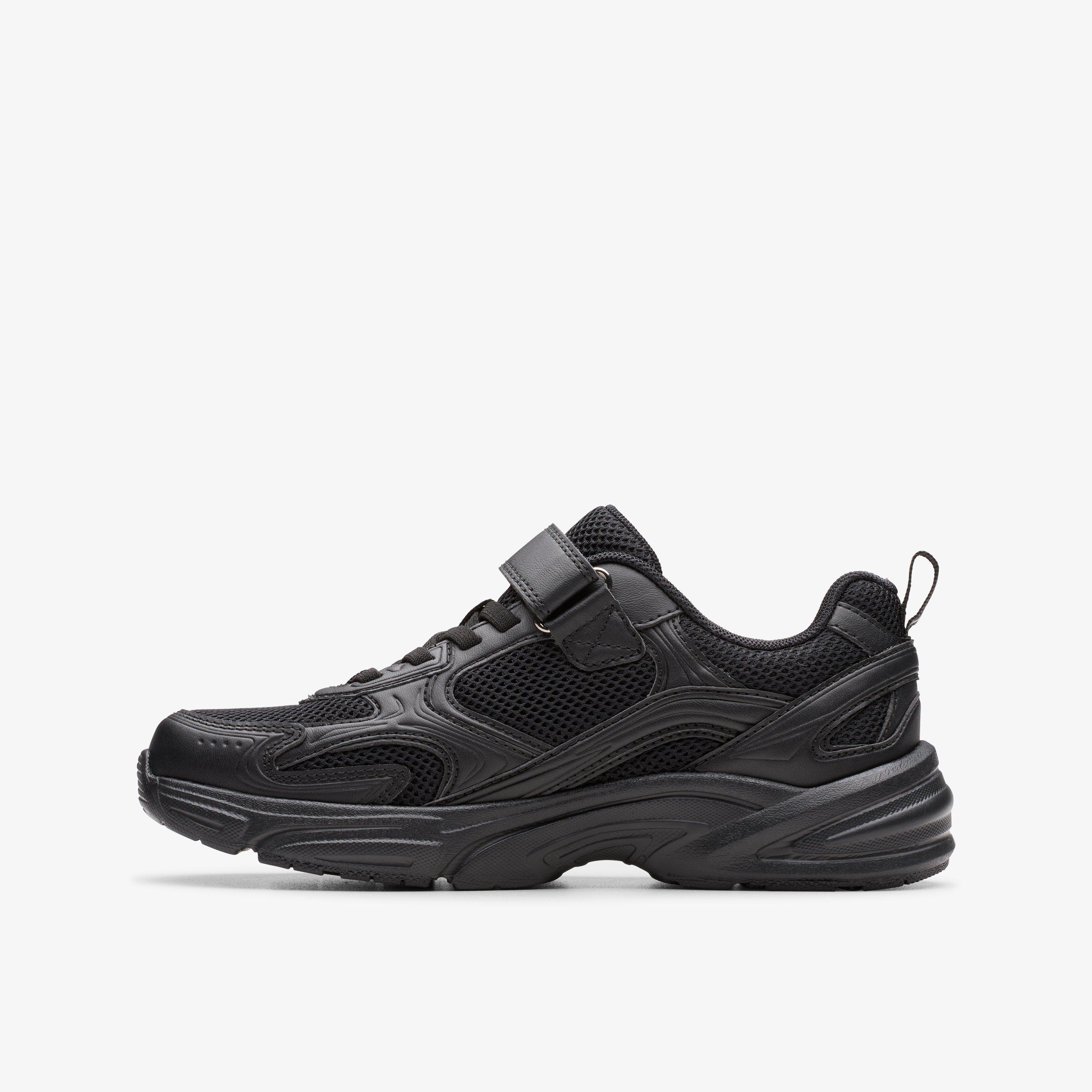 Boys Girls Kids Unisex Crafton Move Kid Black Riptape School Shoes ...