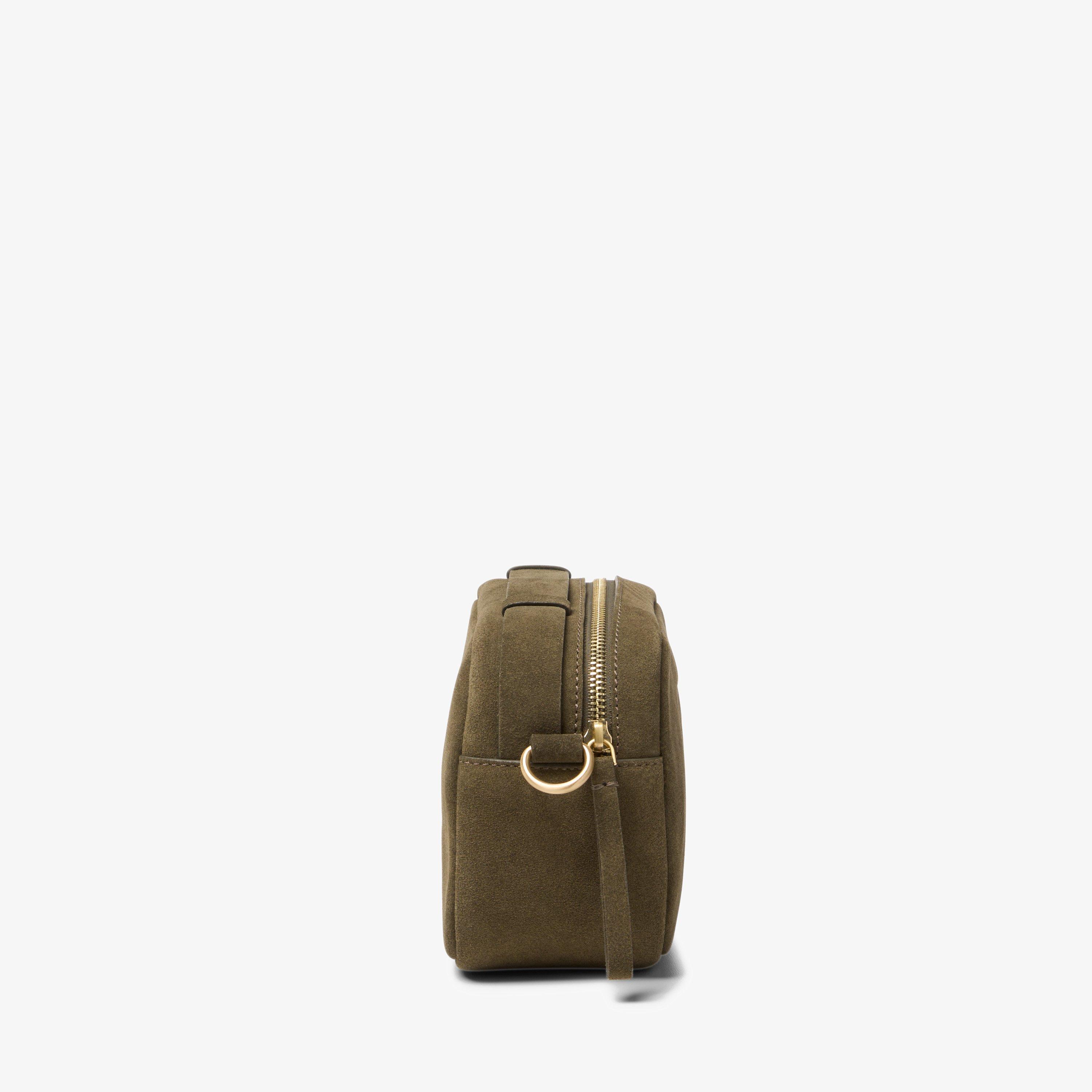 Womens Camera Cross Olive Suede Across Body Bag | Clarks UK
