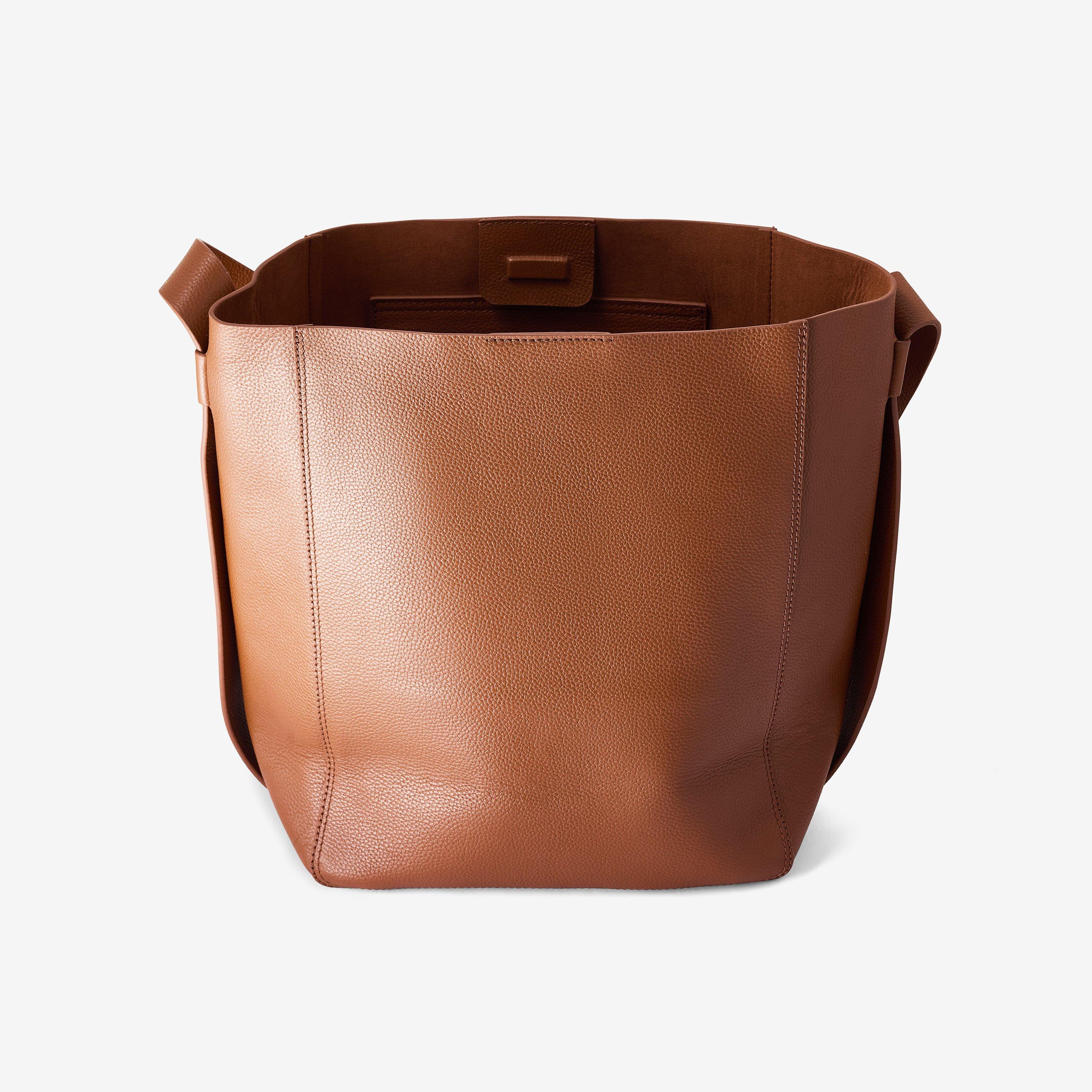 Womens Bucket Tote Tan Leather Shoulder Bag, Tote Bag Bags | Clarks UK