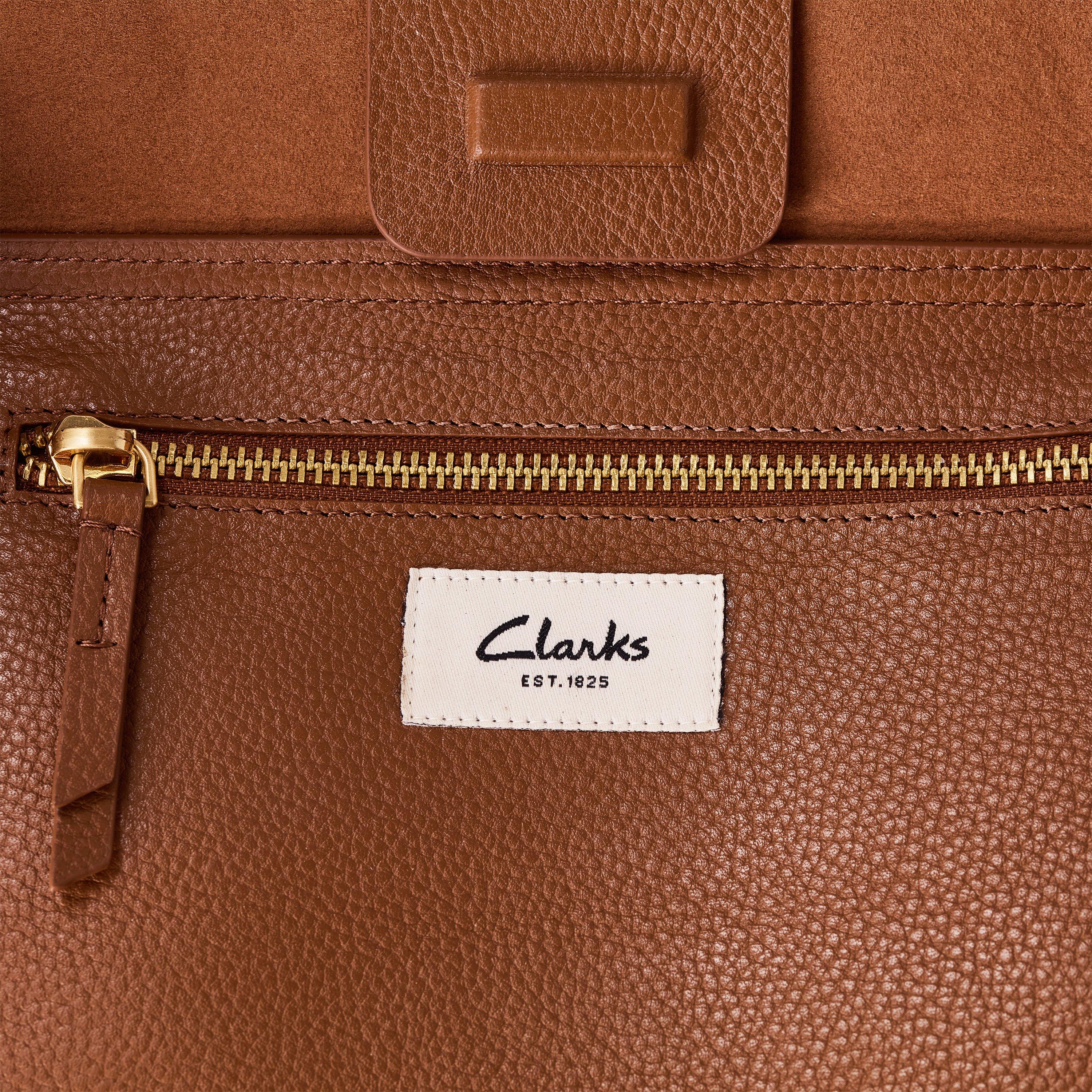 Womens Bucket Tote Tan Leather Shoulder Bag, Tote Bag Bags | Clarks UK