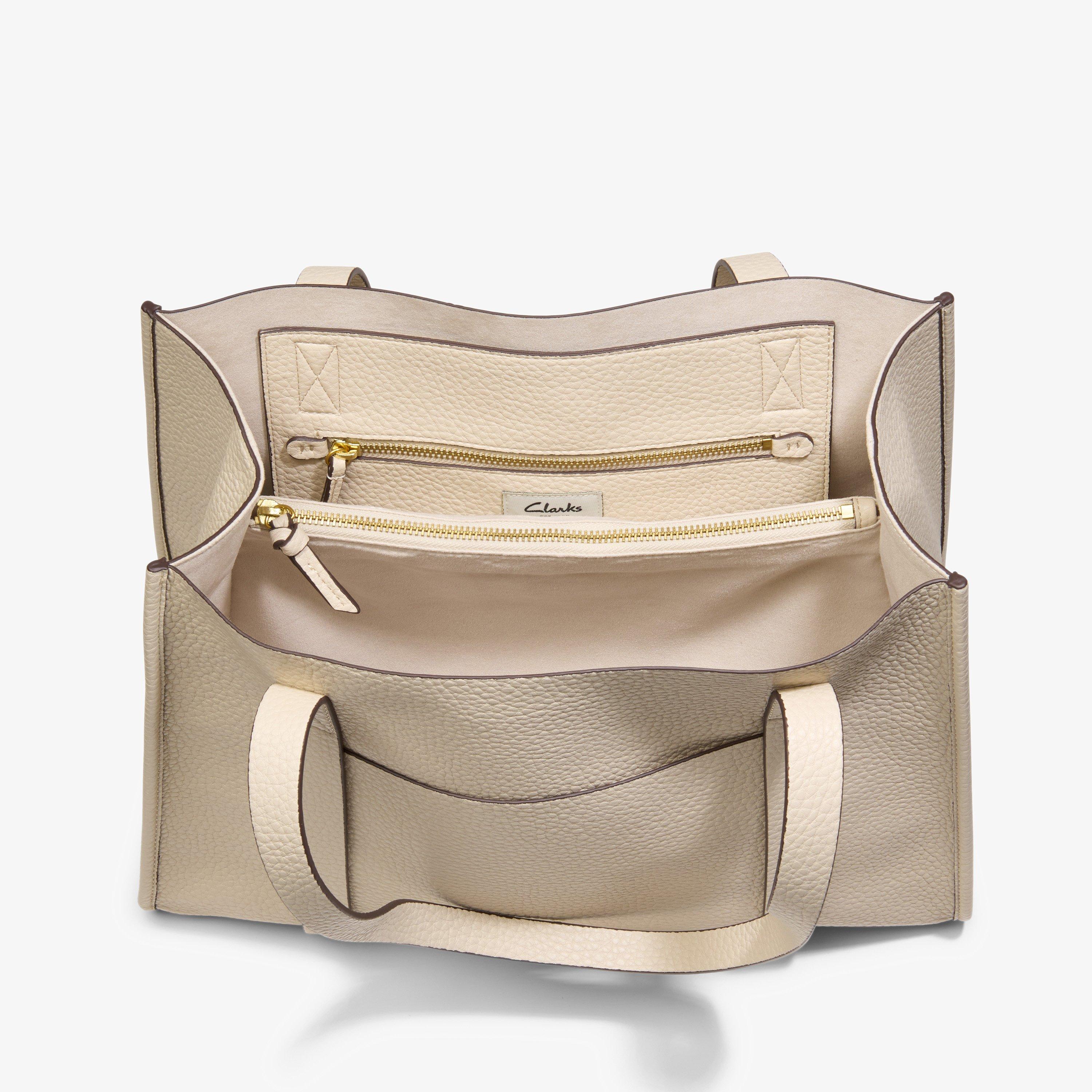 Womens Shopper Tote Cream Shoulder Bag, Tote Bag Bags | Clarks UK