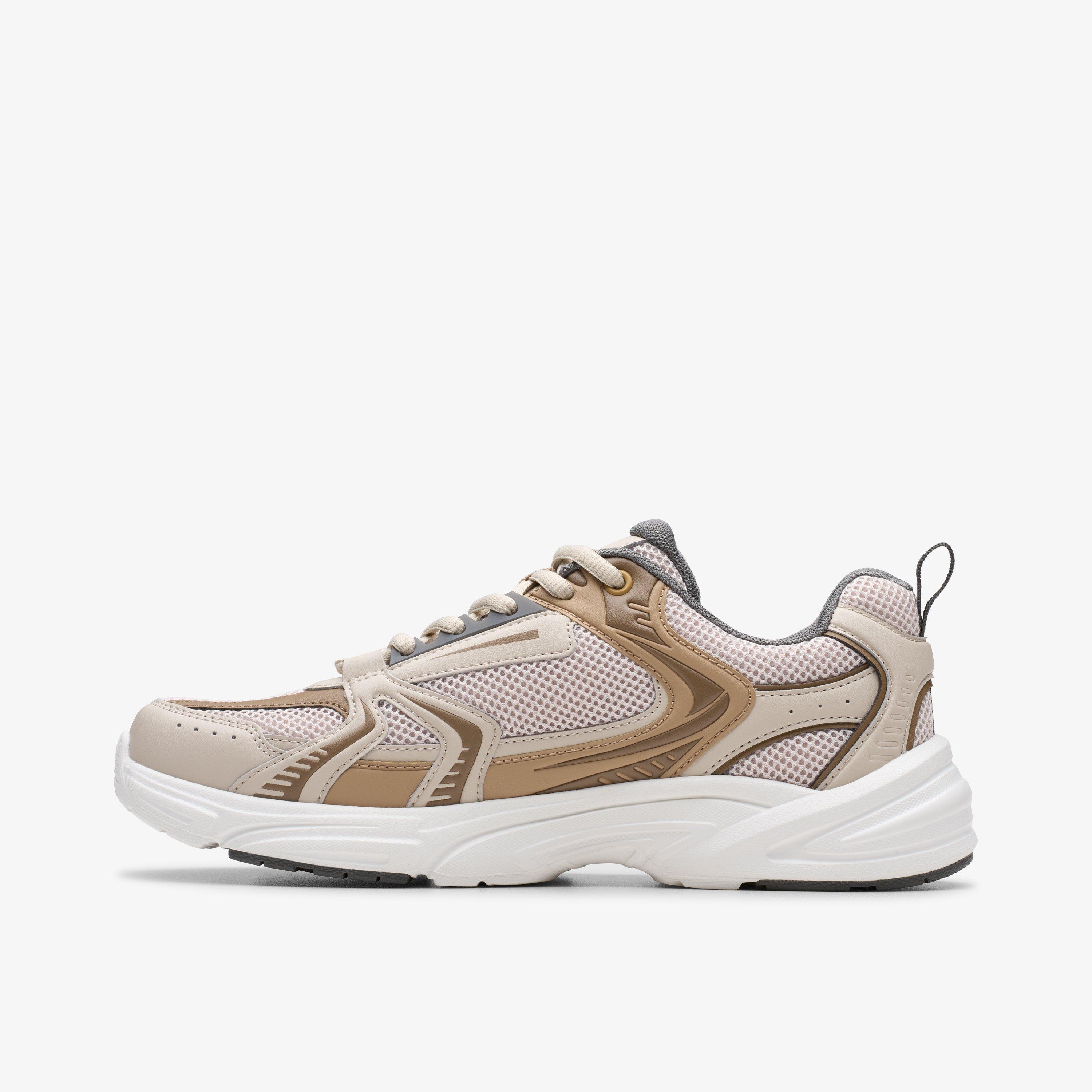 Boys Crafton Move Youth Beige Combination Shoes | Clarks