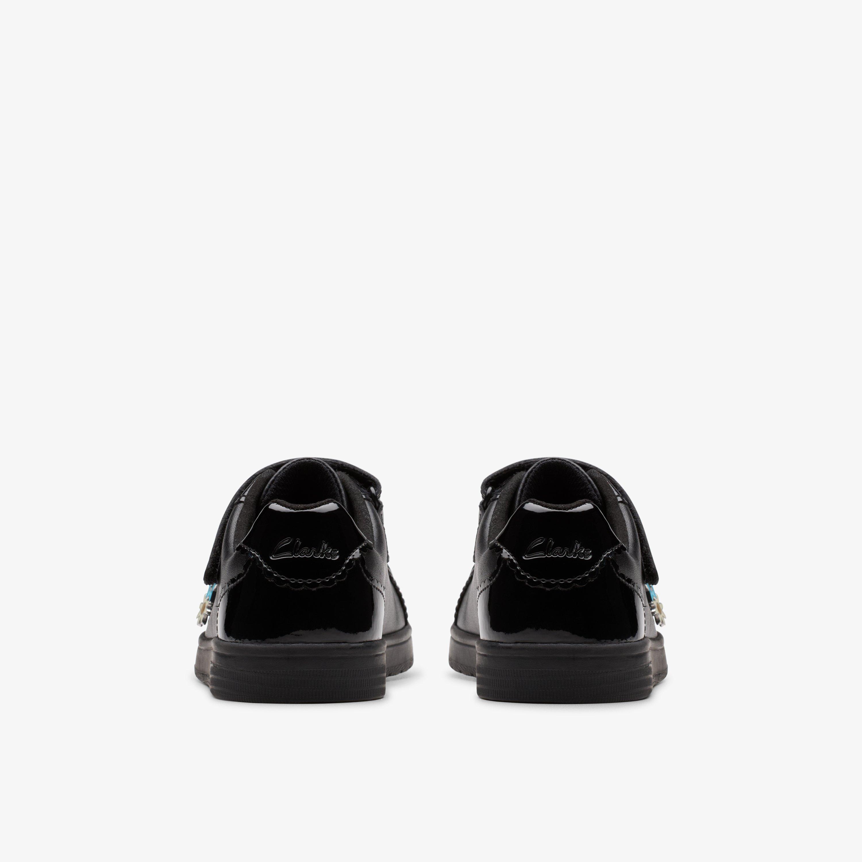 Girls Disco Charm Kid Black Leather Trainers, Riptape, School Shoes ...