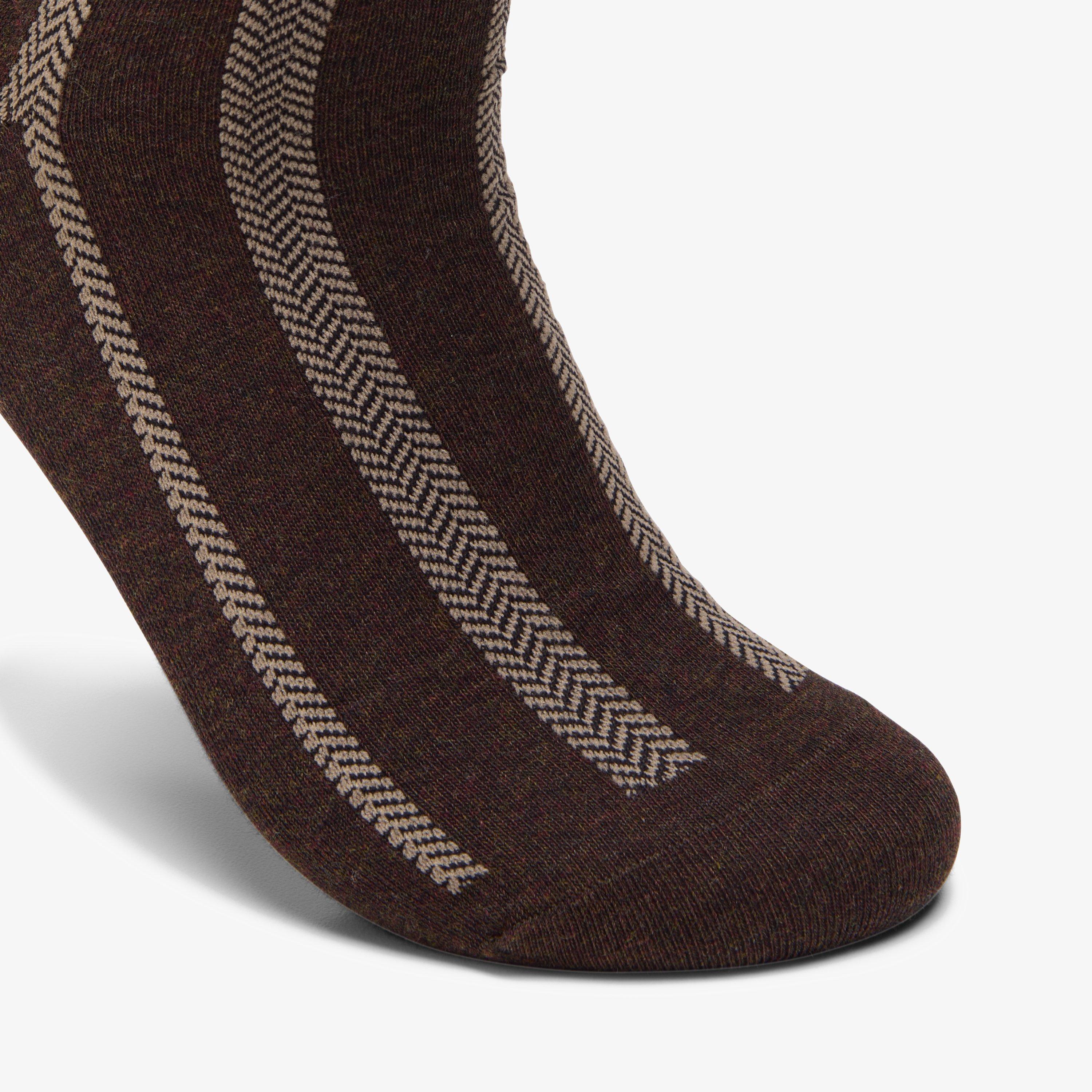 Mens Vertical Zag Brown Socks | Clarks US