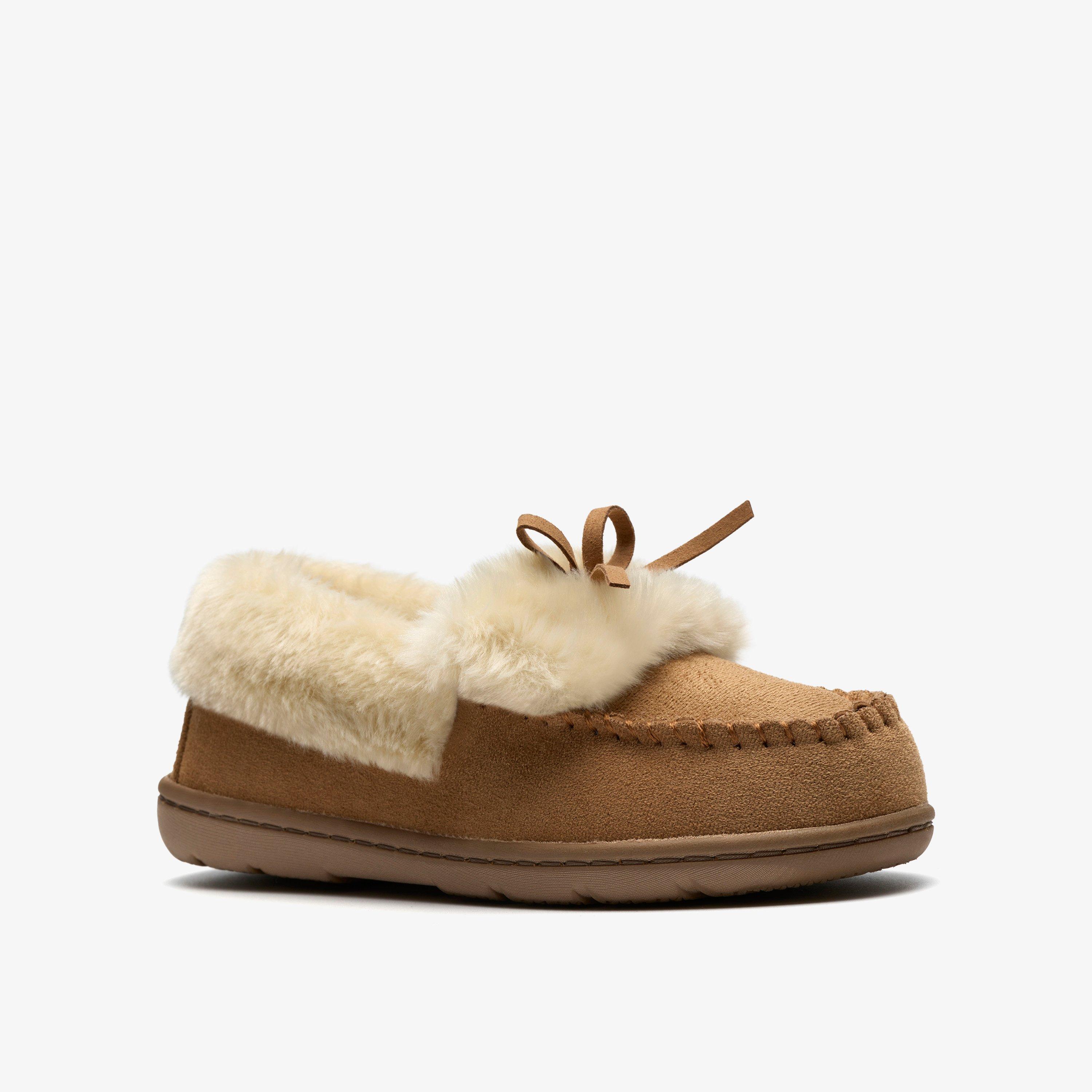 Womens Leno Cosy Tan Slip Ons, Slippers Slippers | Clarks UK