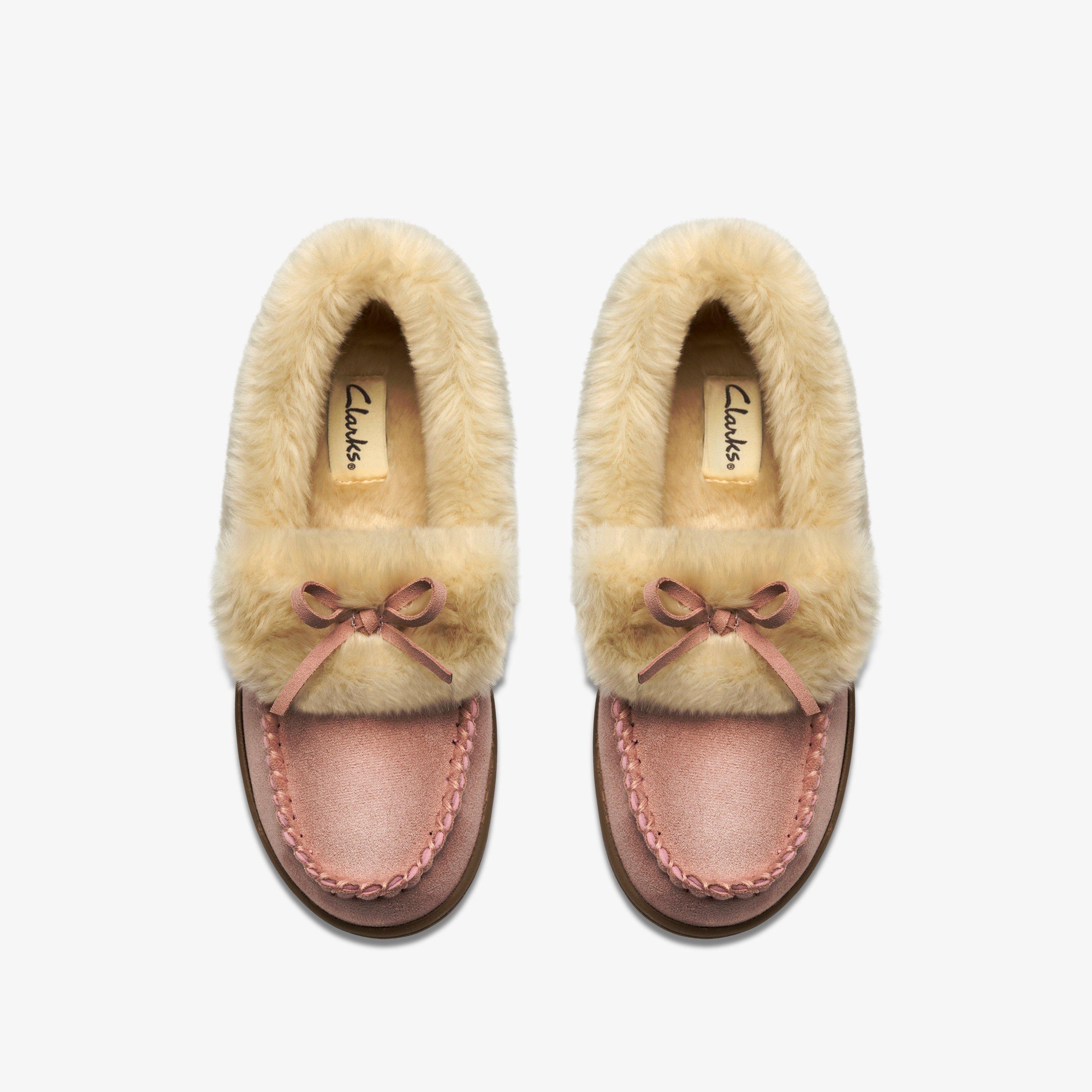 Womens Leno Cosy Light Pink Slippers | Clarks
