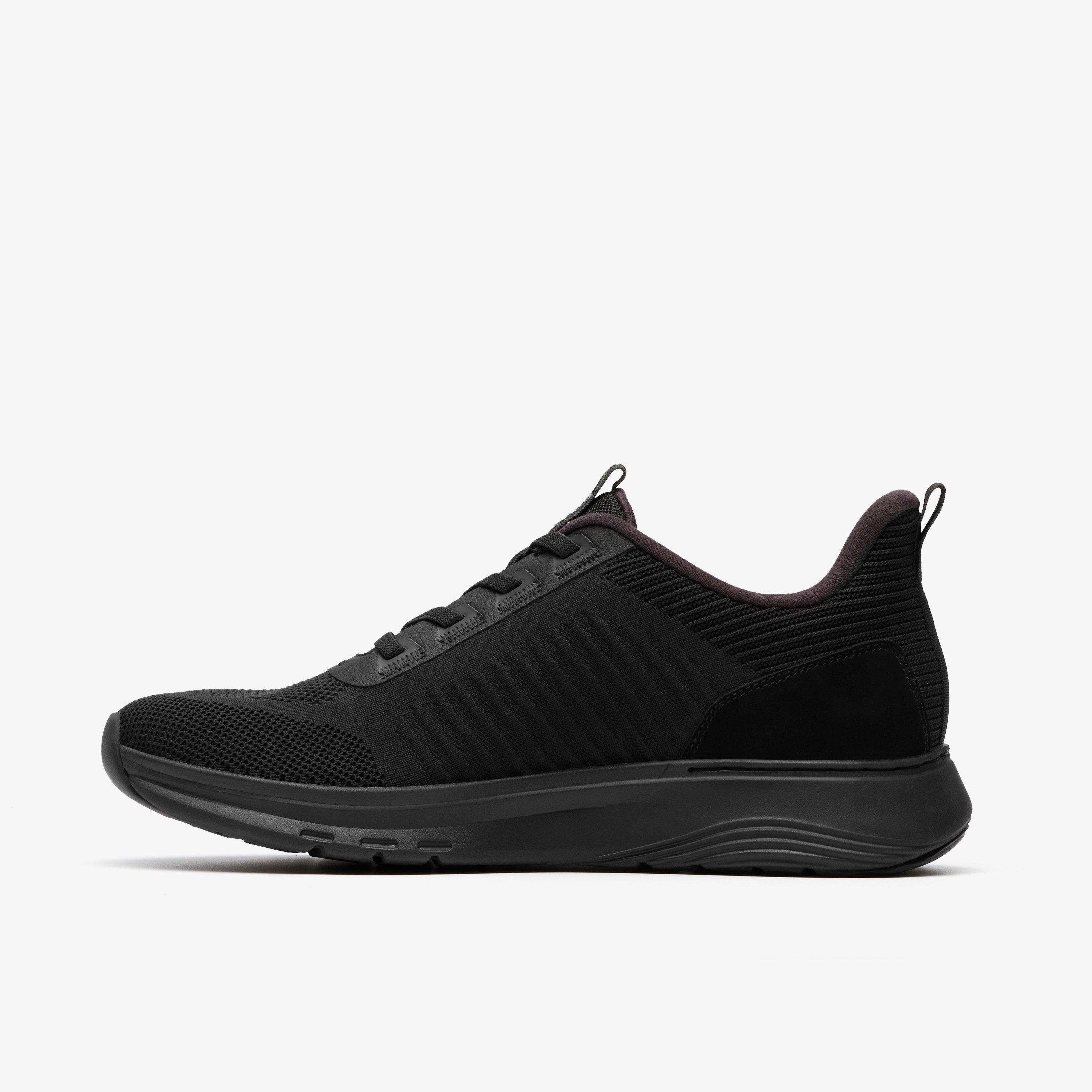 Mens Motion Trek LT Black Knit Sneakers | Clarks
