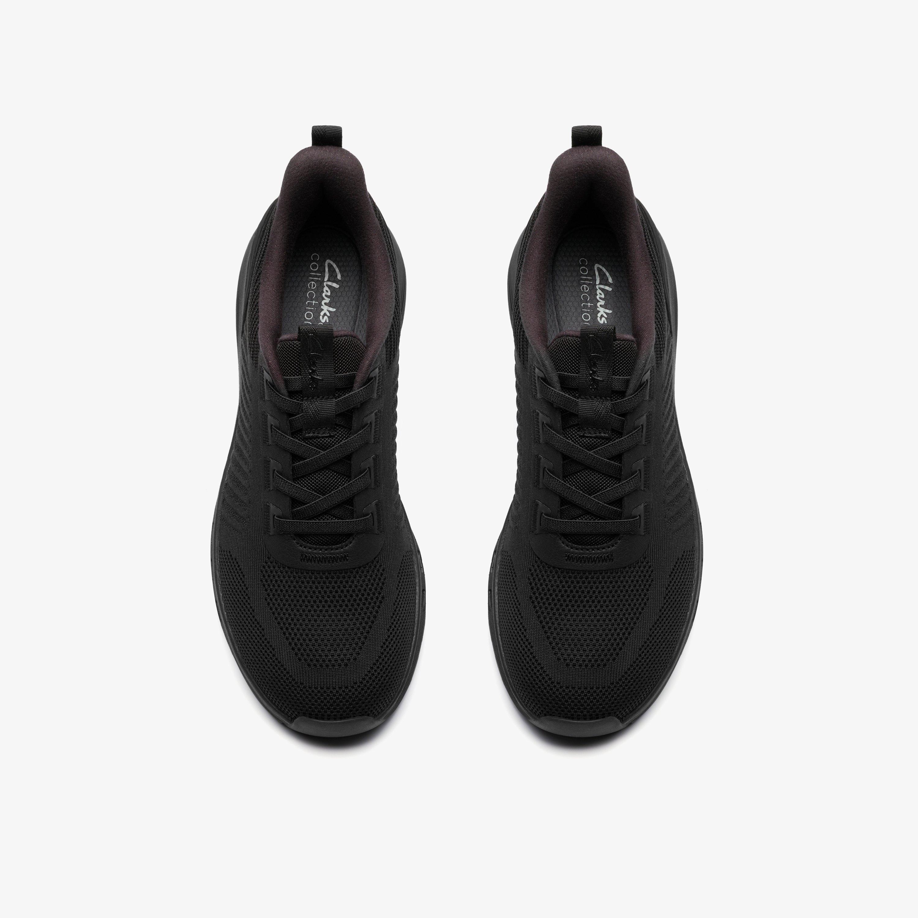 Mens Motion Trek LT Black Knit Sneakers | Clarks