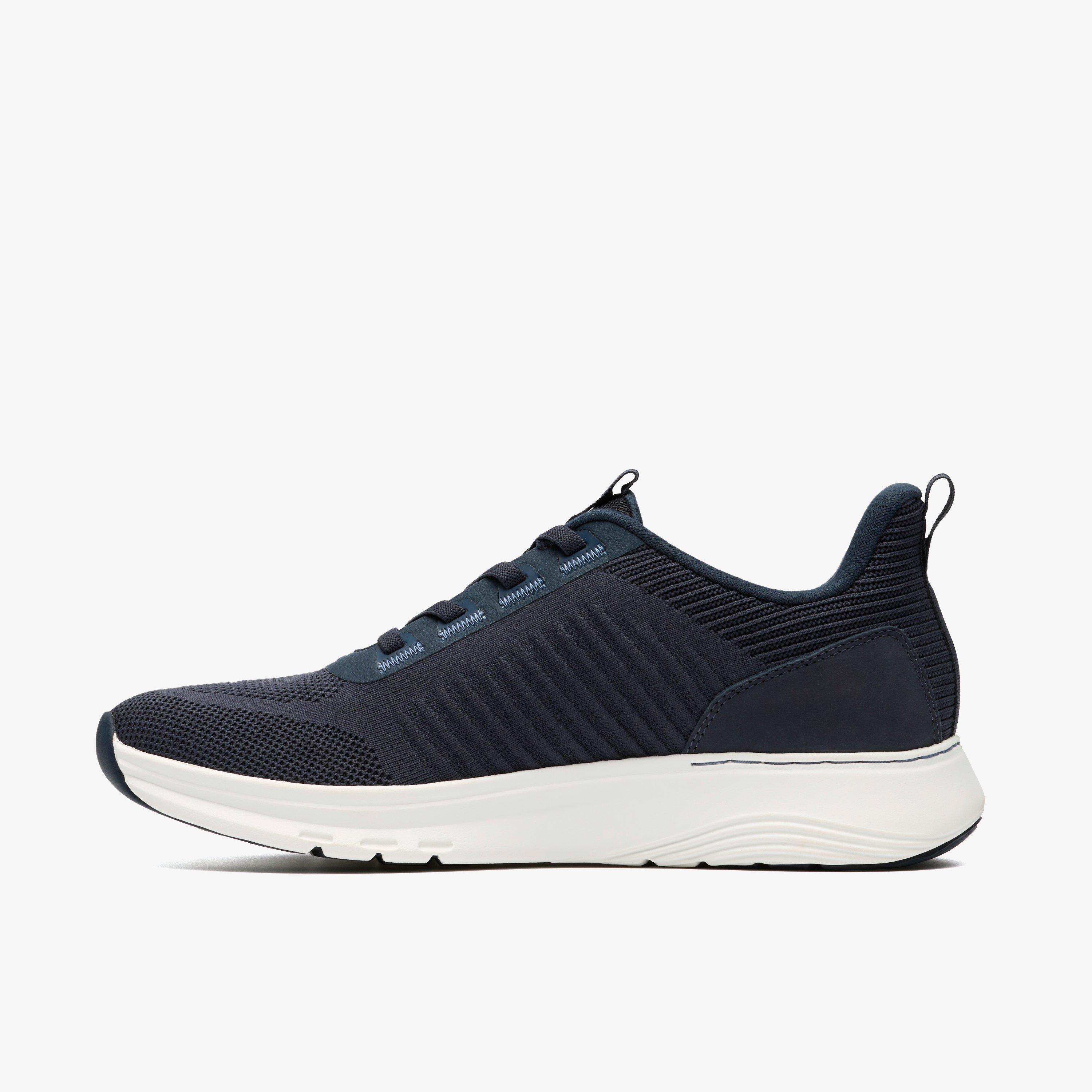Mens Motion Trek LT Navy Knit Sneakers | Clarks