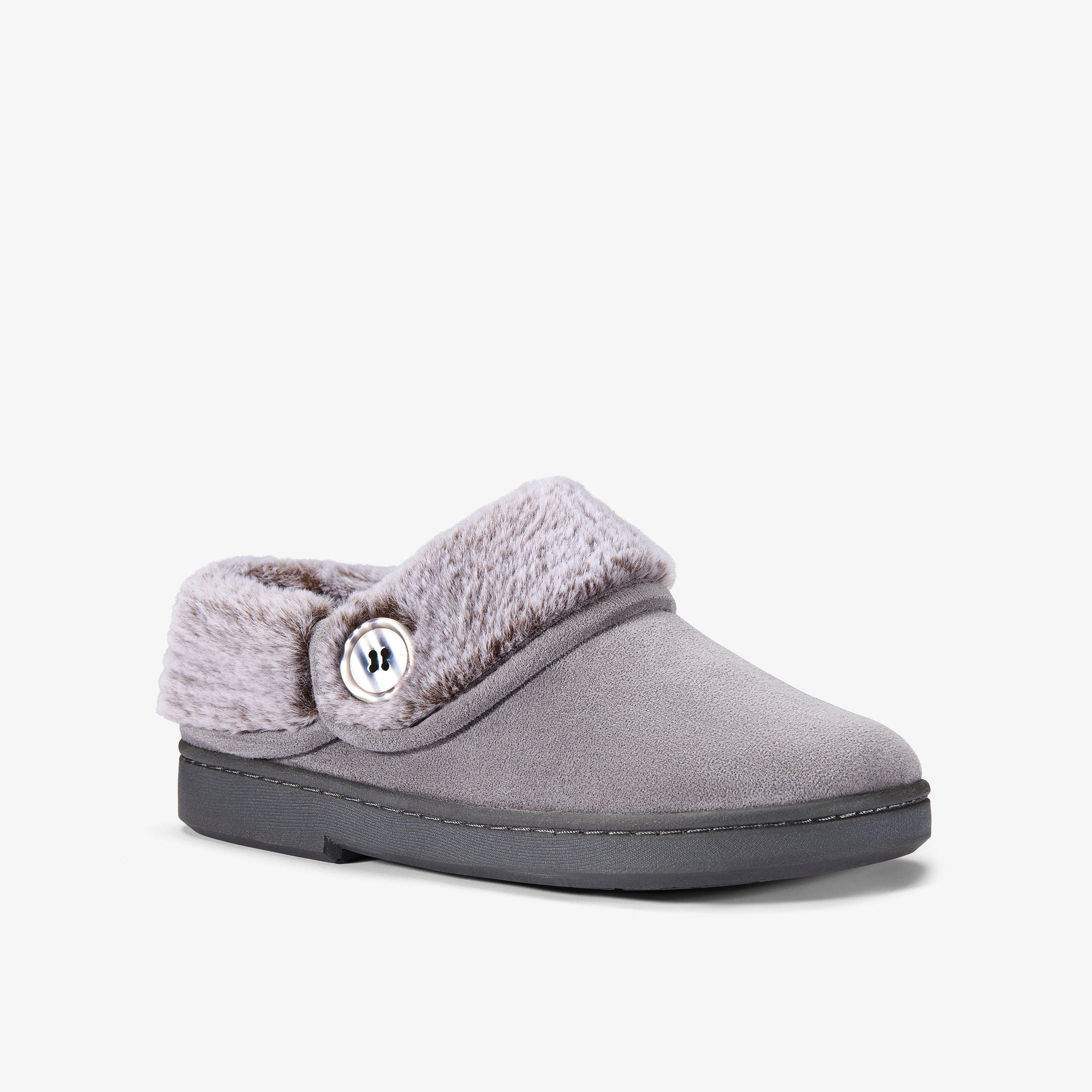 Womens Evelyn Mule Grey Slippers | Clarks