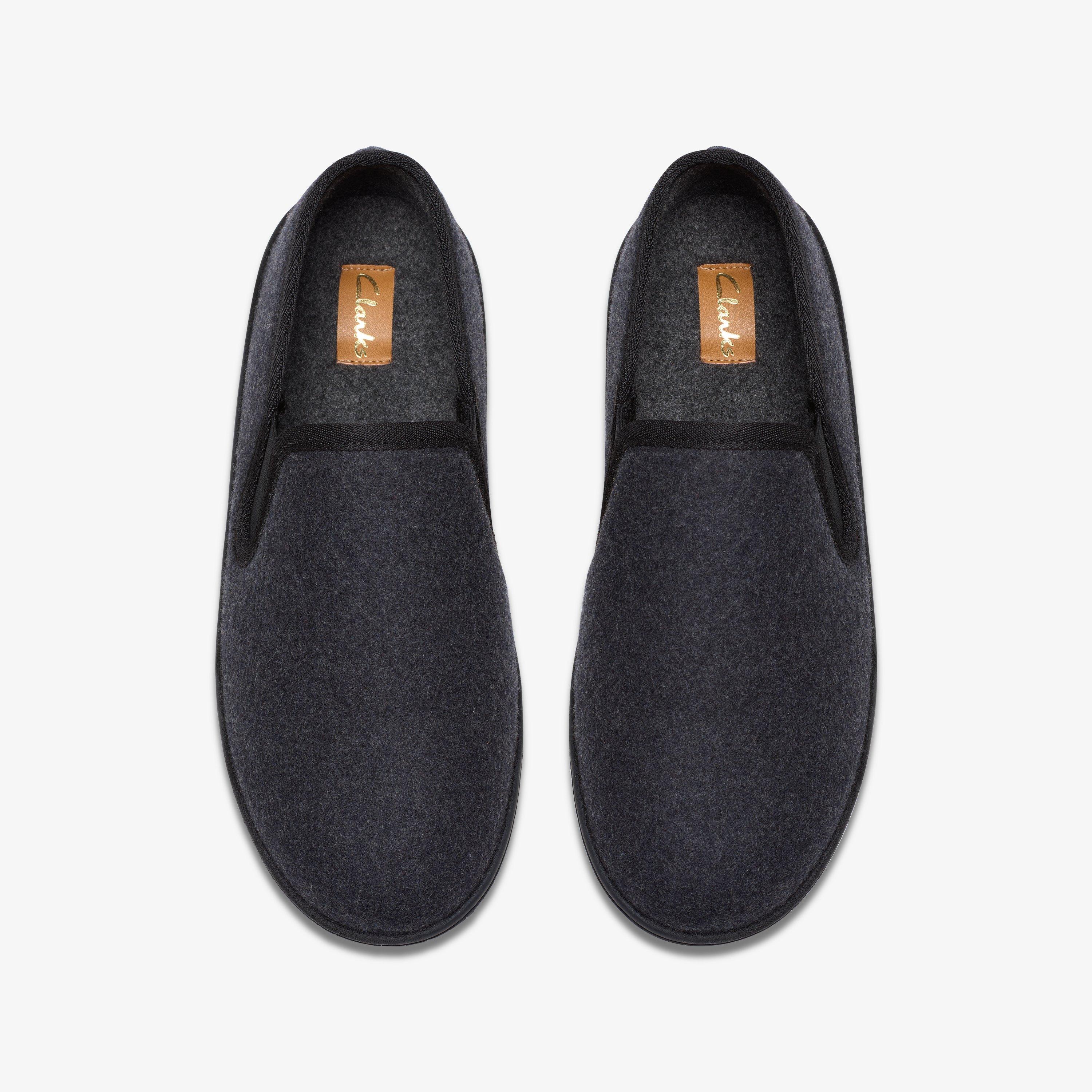 Mens Haworth Ease Dark Grey Slippers | Clarks Outlet