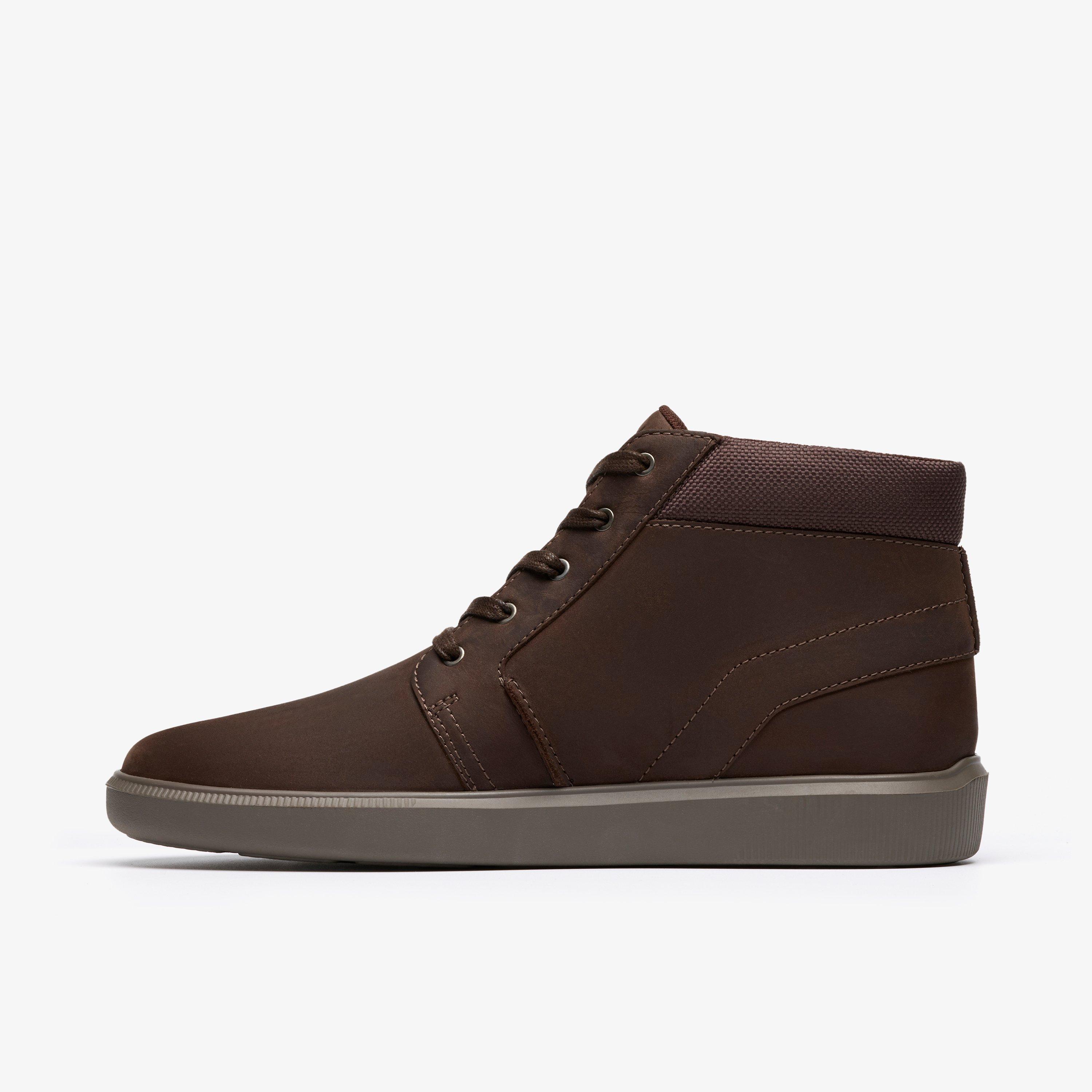 Mens Brodin Mid Dark Brown Leather Ankle Boots | Clarks
