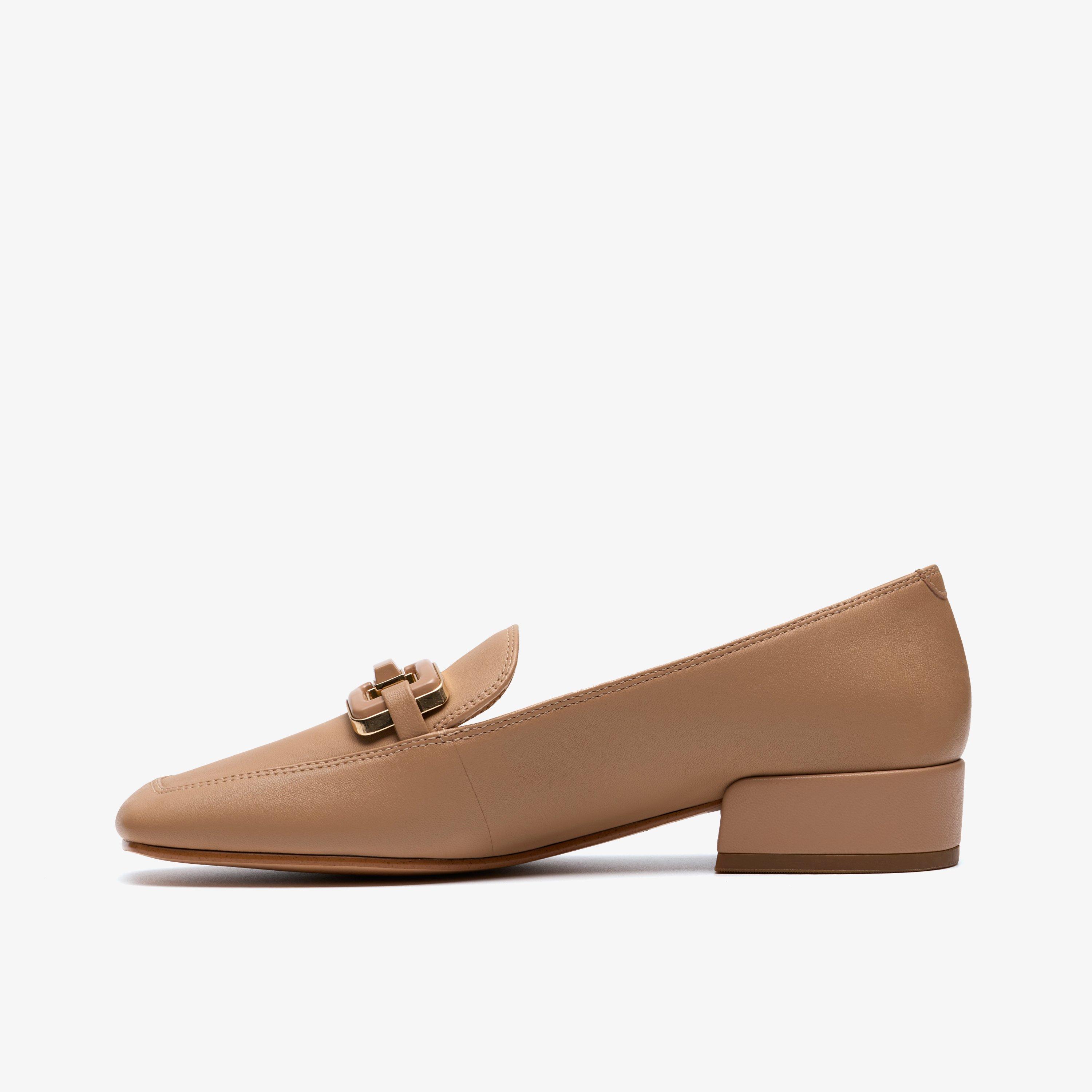Womens Seren 30 Easy Praline Leather Loafers Slip On Shoes | Clarks