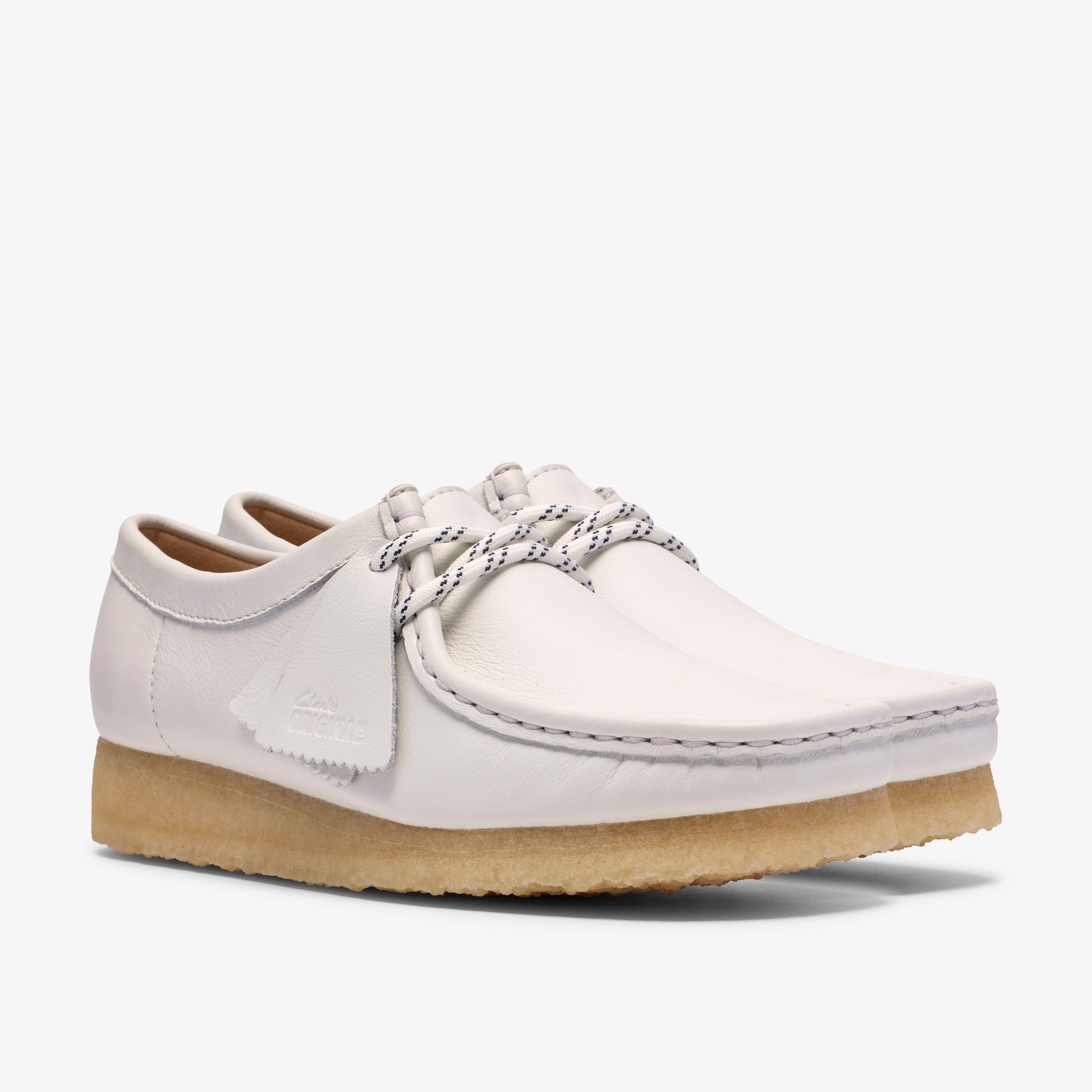 Womens Wallabee White Grain Leather | Clarks