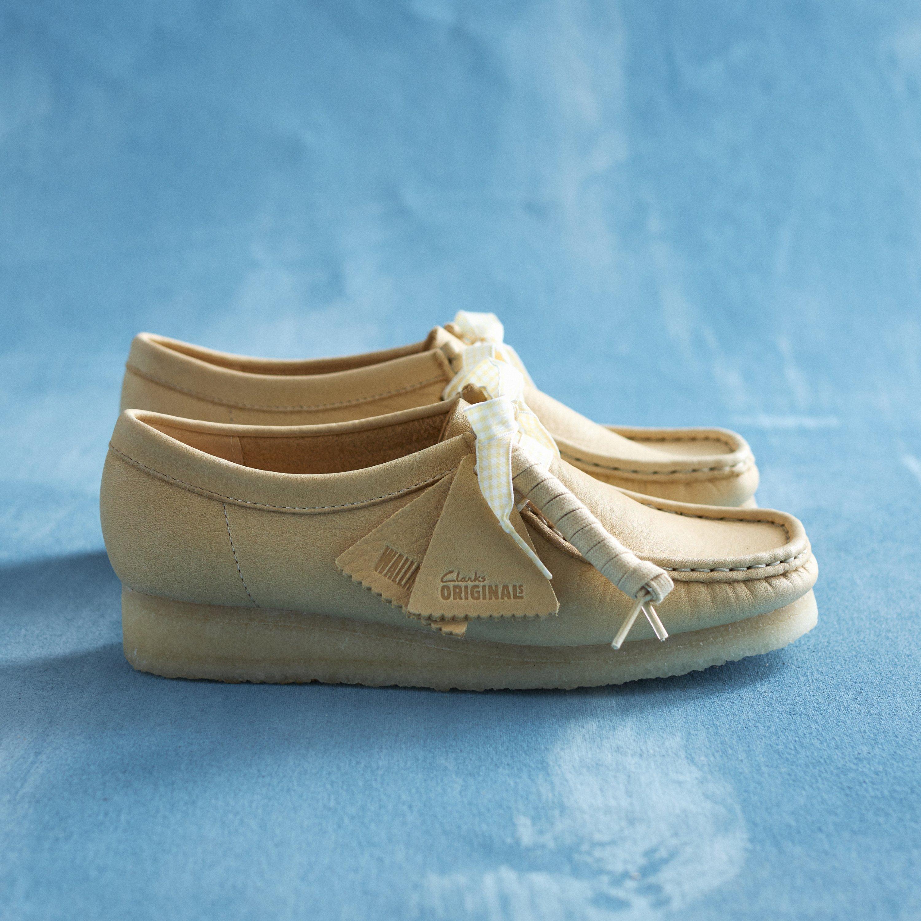 Womens Wallabee Pale Yellow Leather Wallabee, Lace Up | Clarks UK