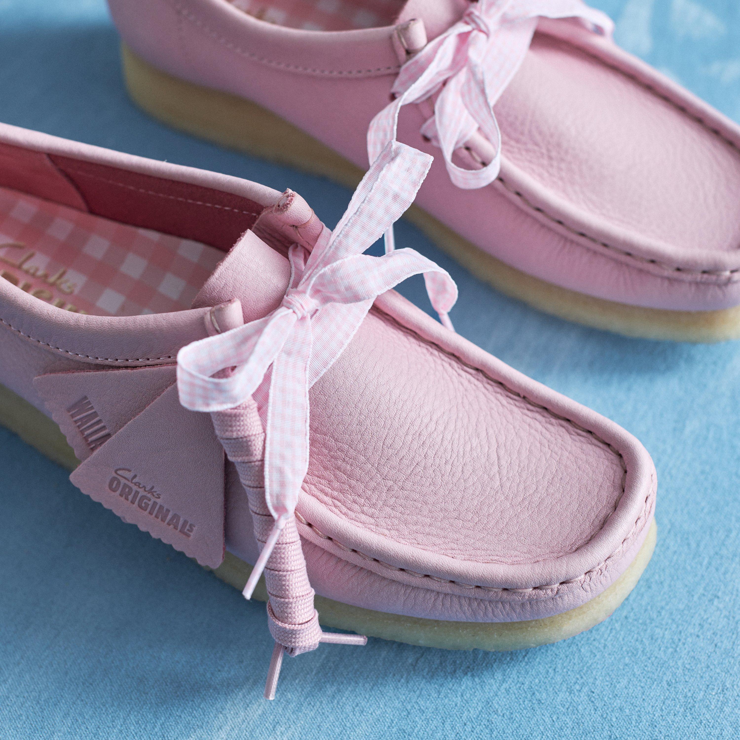 Womens Wallabee Baby Pink Leather Wallabees | Clarks