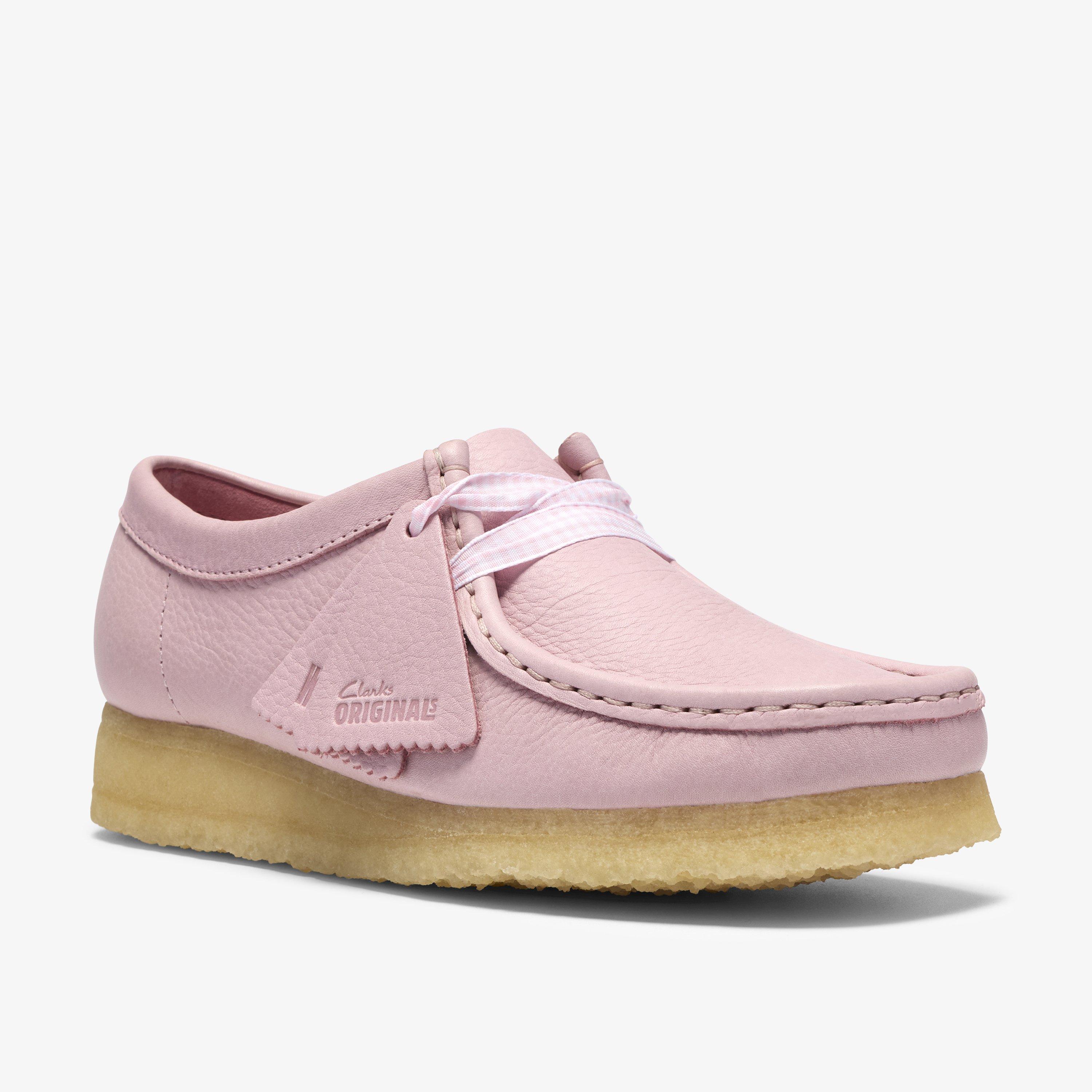 Womens Wallabee Baby Pink Leather Wallabees | Clarks