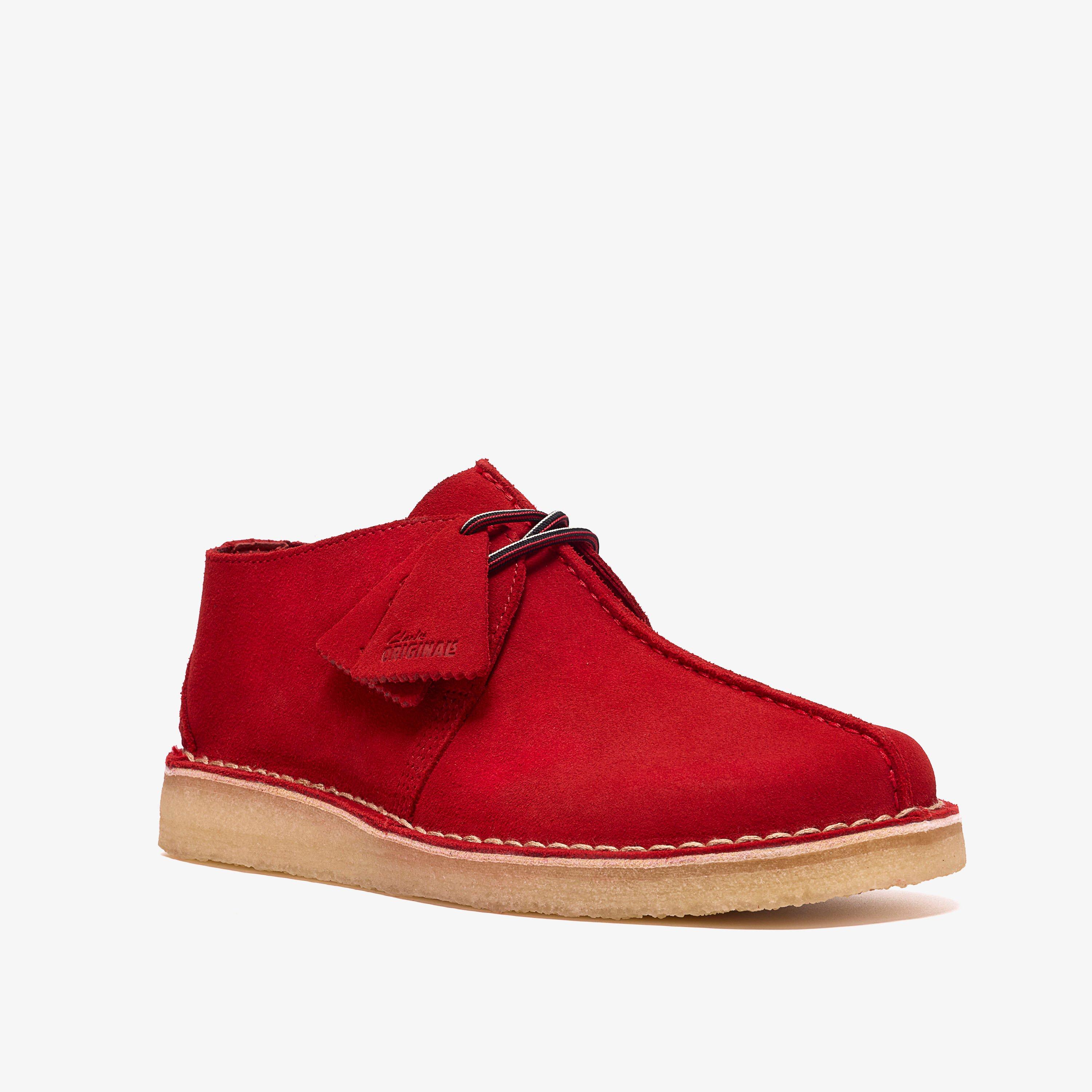 Mens Desert Trek Red Suede Desert Trek | Clarks