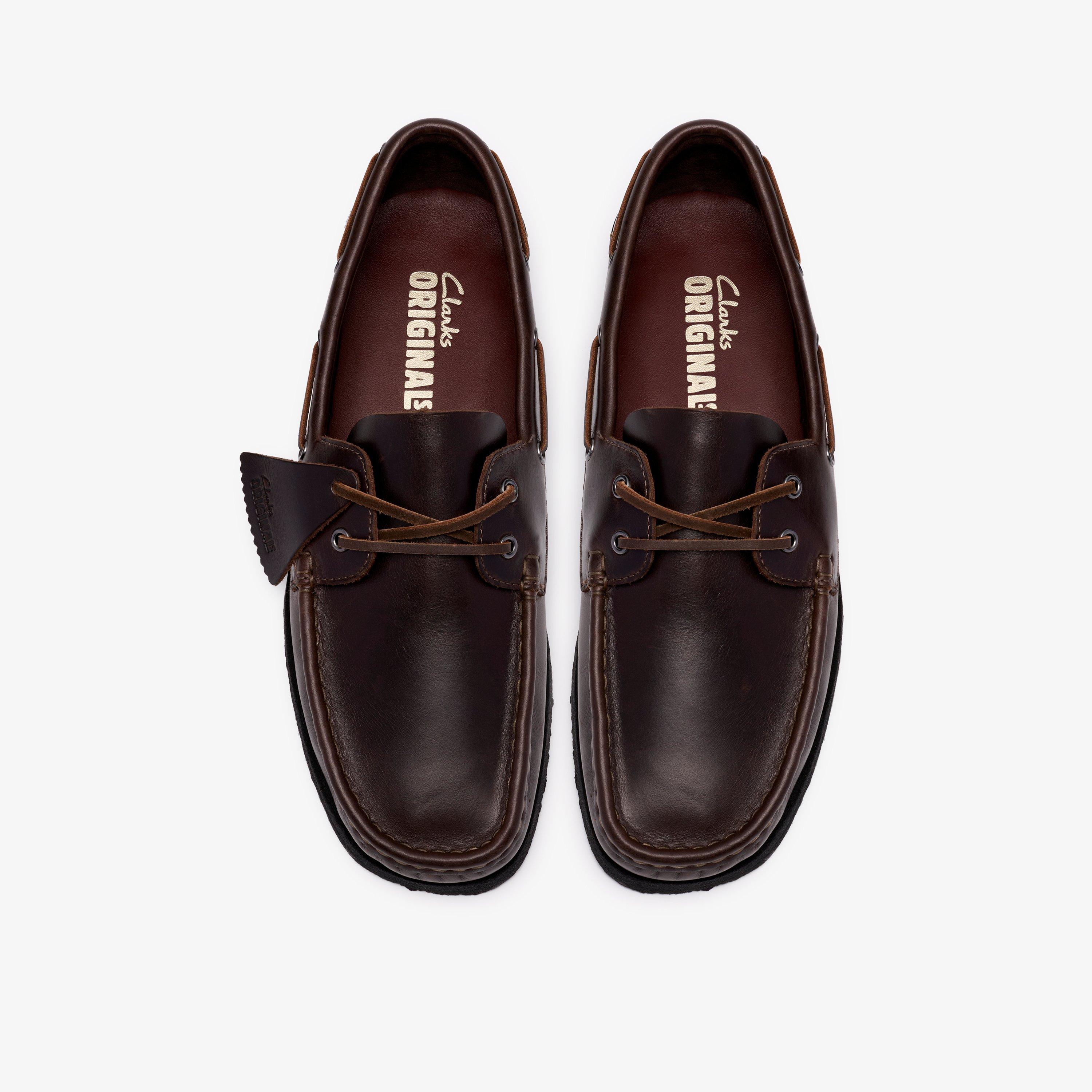 Mens Godney Boat Brown Leather Boat Shoes | Clarks