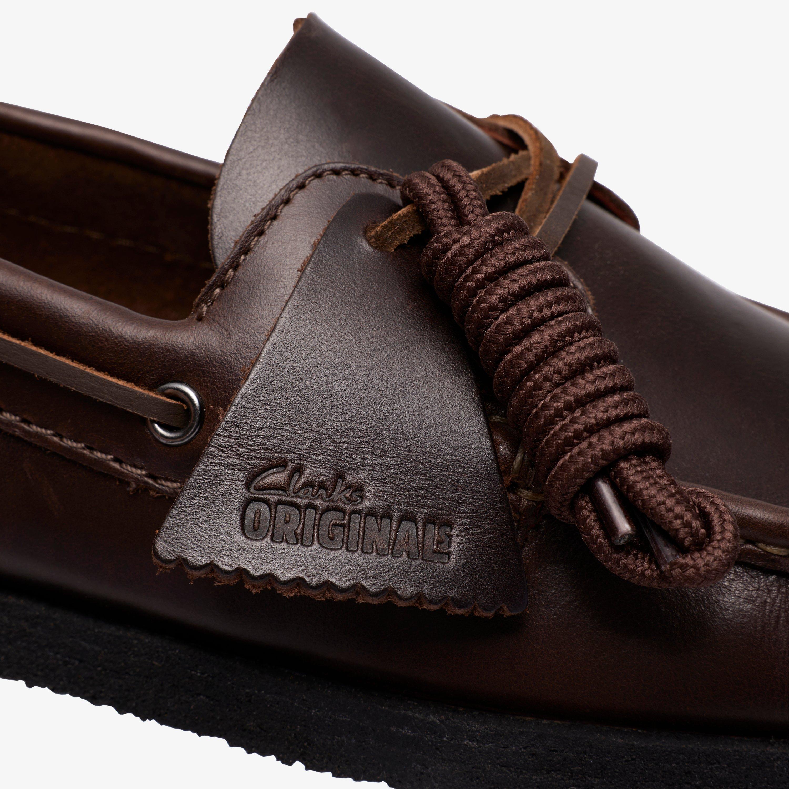 Mens Godney Boat Brown Leather Boat Shoes | Clarks