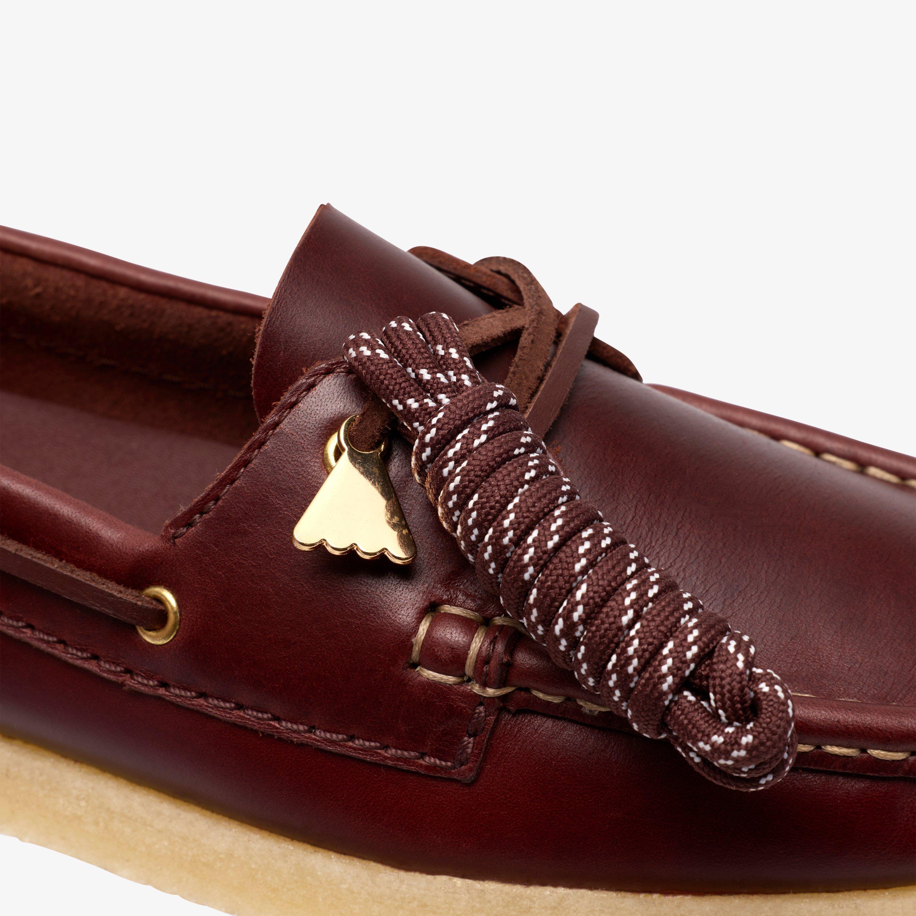 Womens Godney Boat British Tan Leather Shoes Slip Ons, Boat Shoes | Clarks