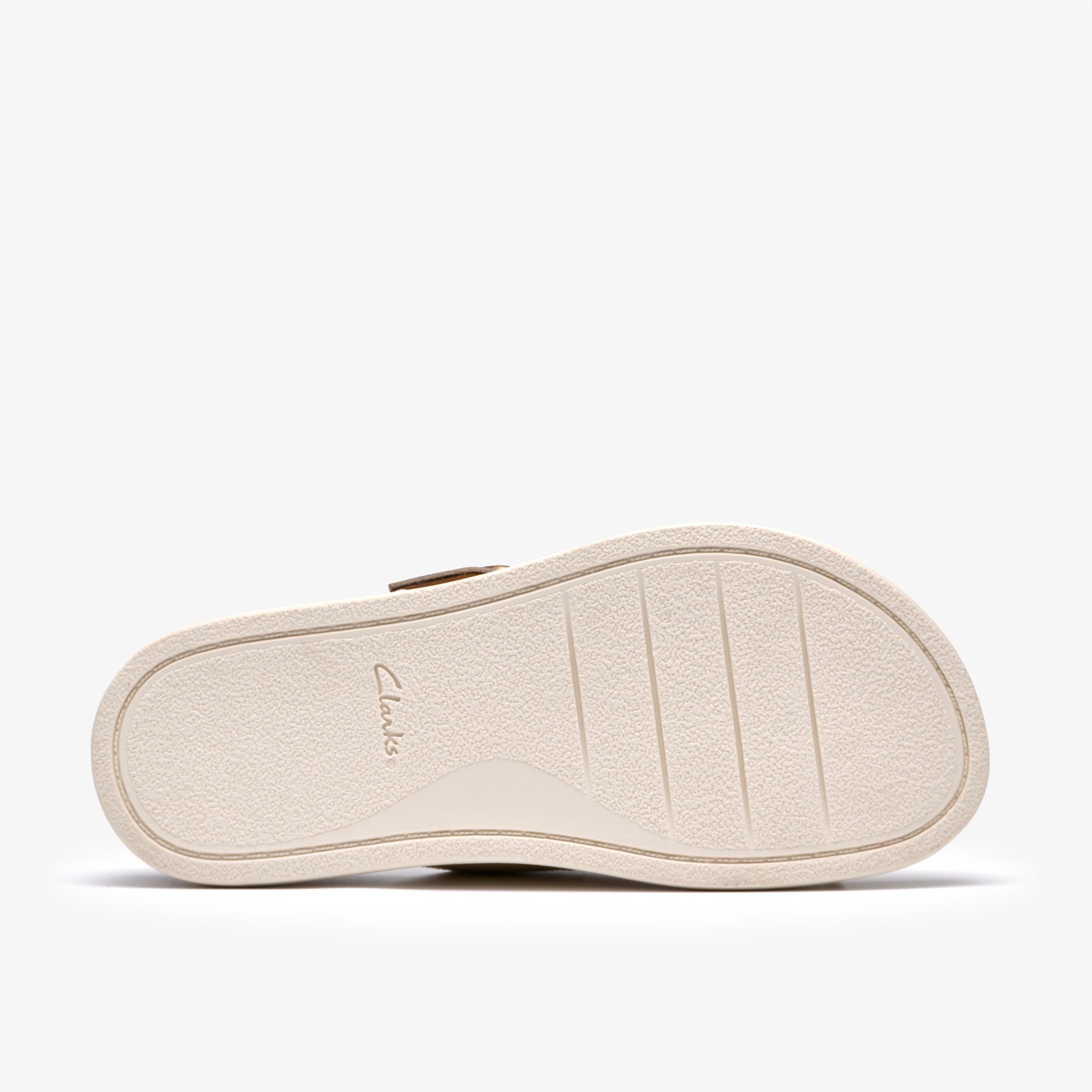 Womens Arwell Step Cream Leather Flat Sandals | Clarks
