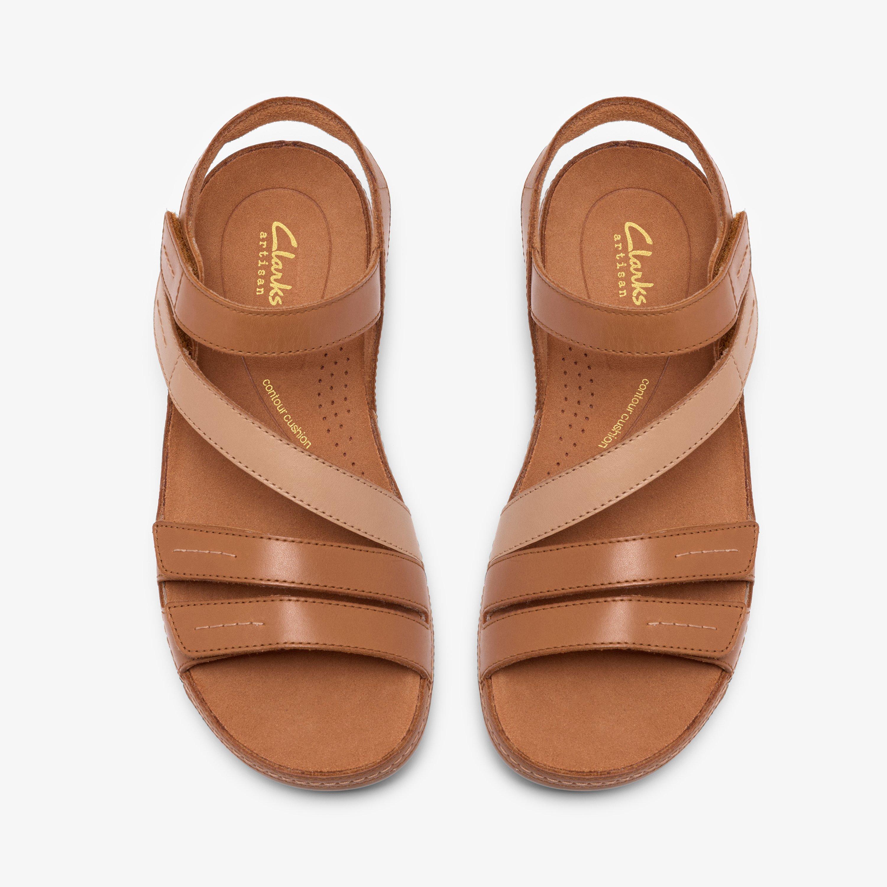 Womens Cecily Mix Beige Combination Flat Sandal | Clarks