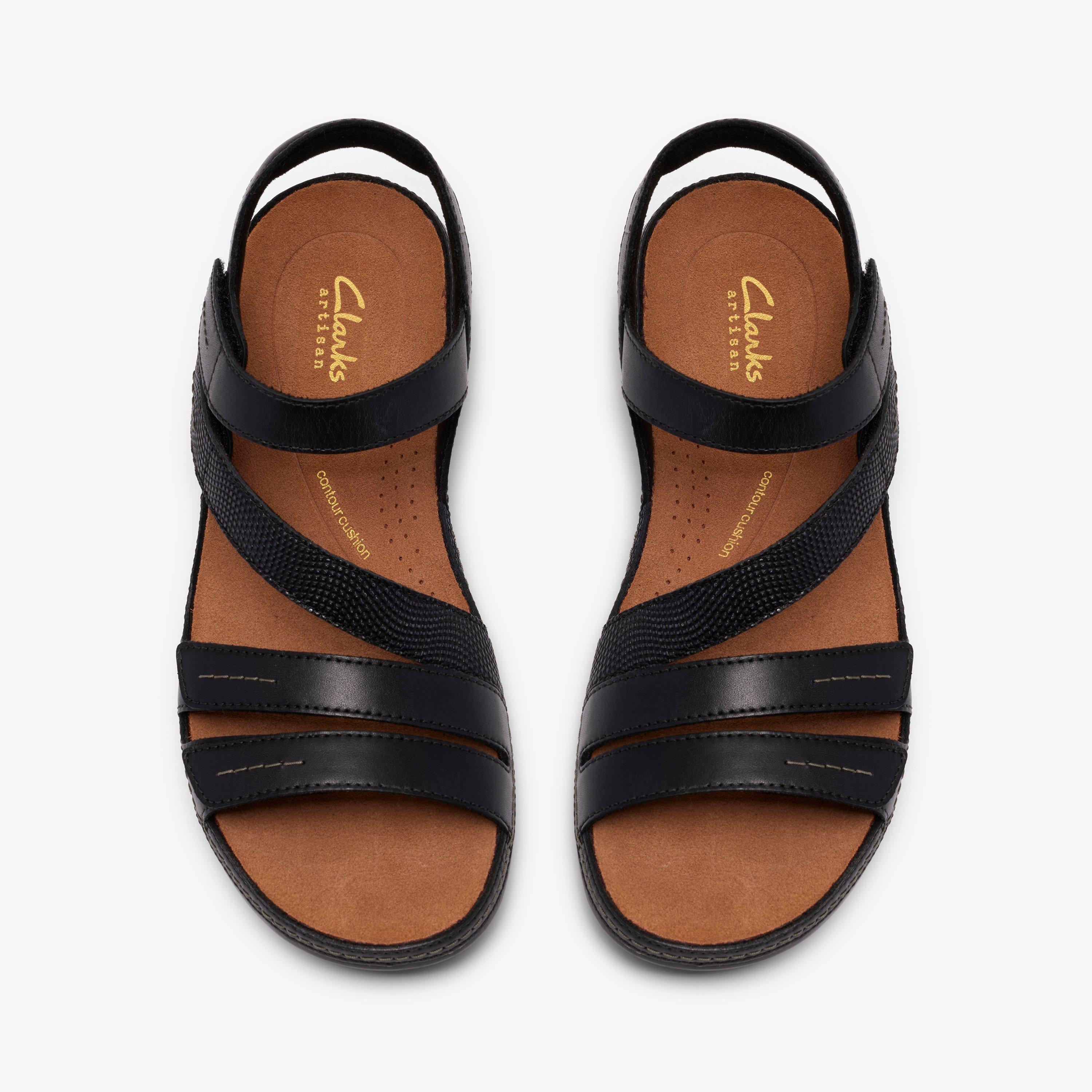 Womens Cecily Mix Black Combination Flat Sandal | Clarks
