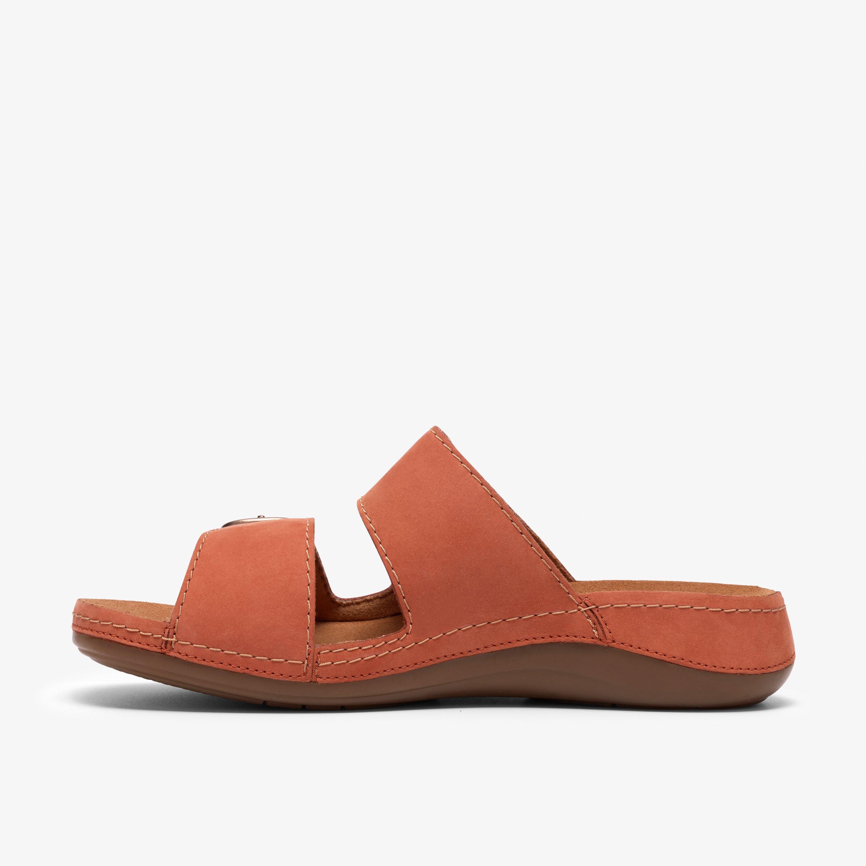 Womens Cecily Step Burnt Orange Flat Sandals | Clarks