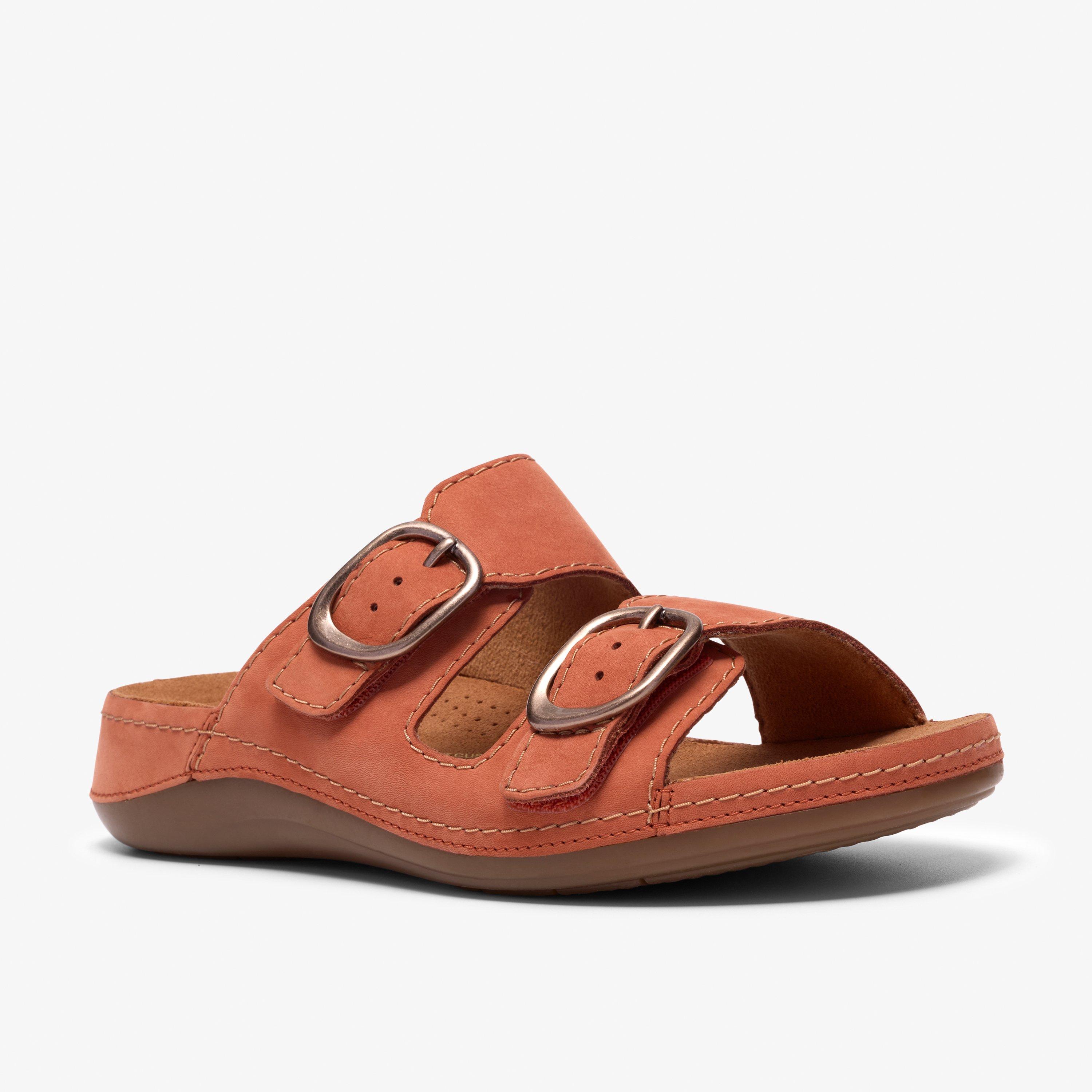 Womens Cecily Step Burnt Orange Flat Sandals | Clarks