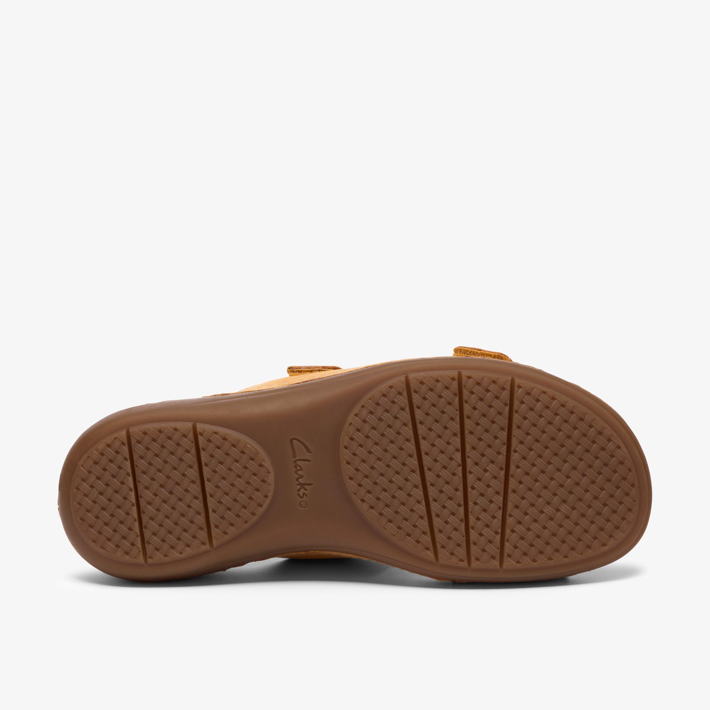 Womens Cecily Step Light Ochre Nubuck Flat Sandals | Clarks