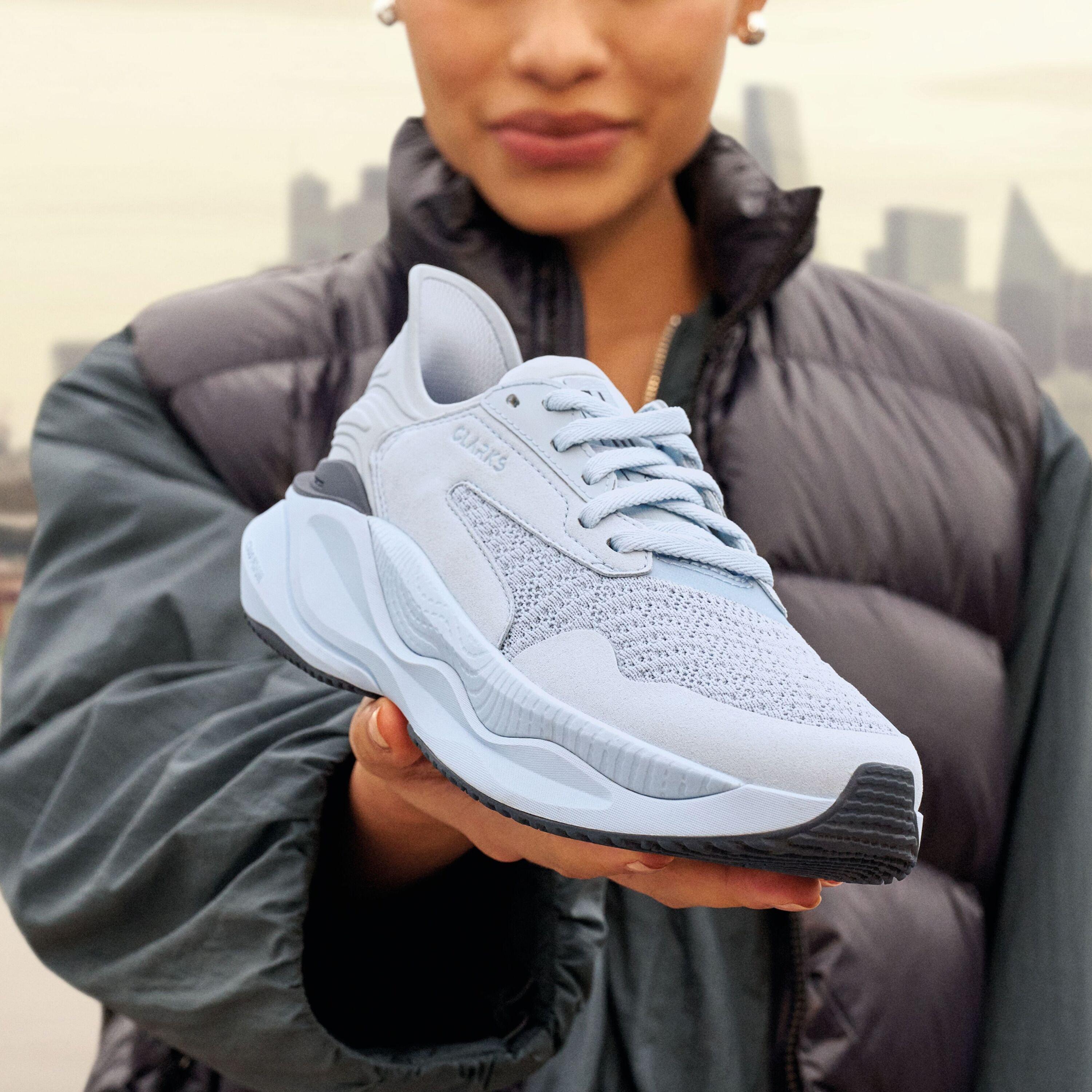 Womens Clarks Pace Light Blue Trainers, Walking | Clarks UK