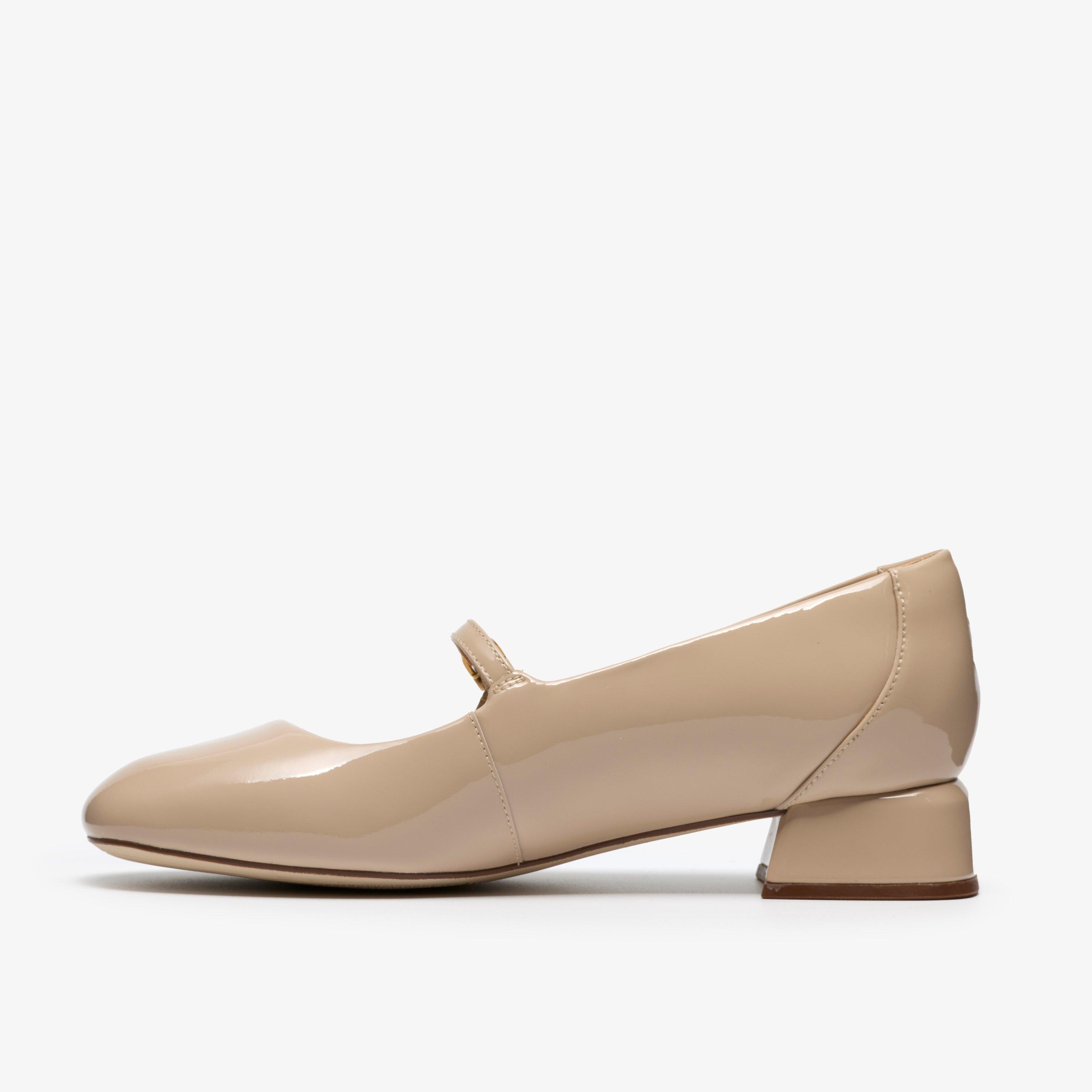 Womens Daiss30 Bar Beige Patent Bar Shoes | Clarks