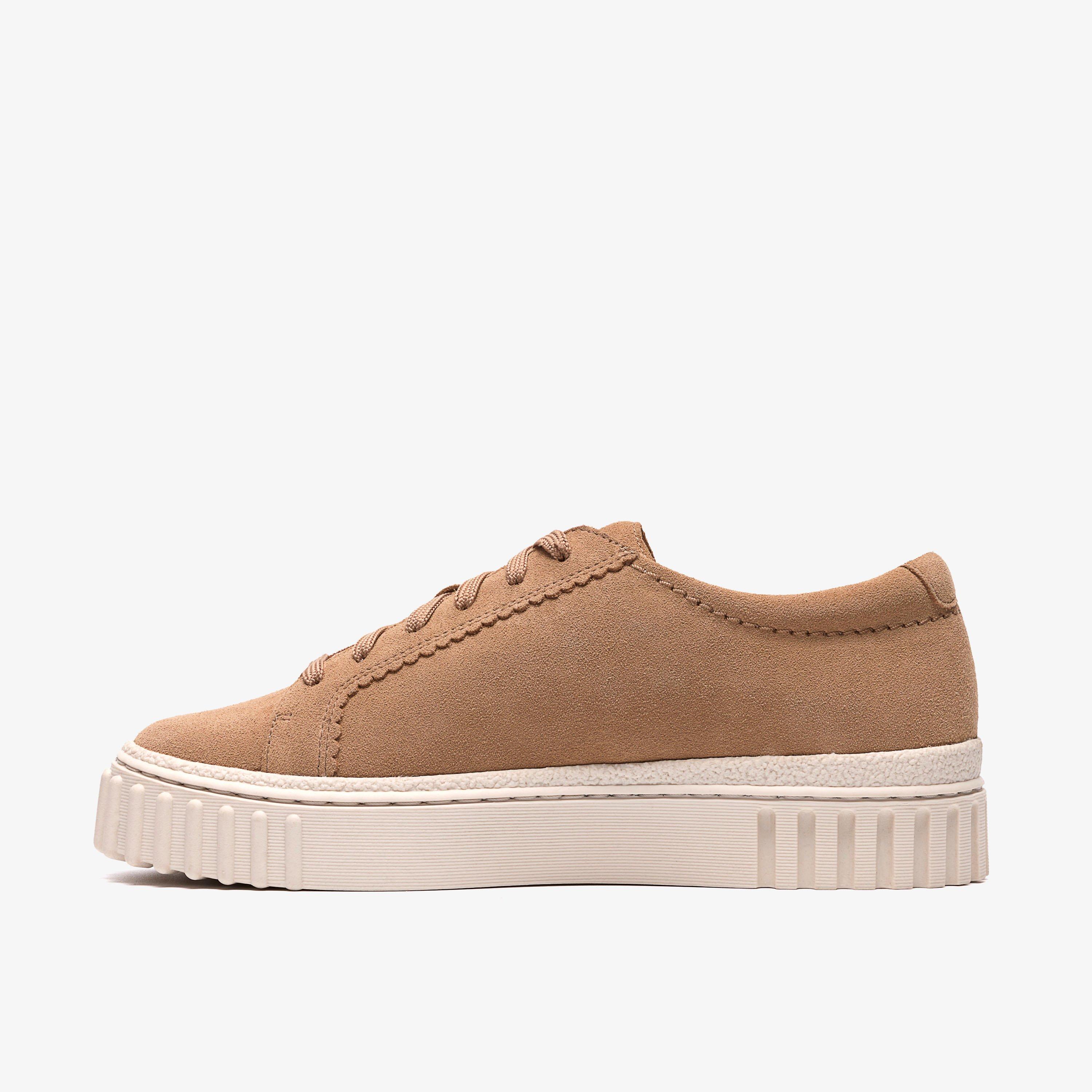 Womens Mayhill Walk Beige Suede Sneakers | Clarks