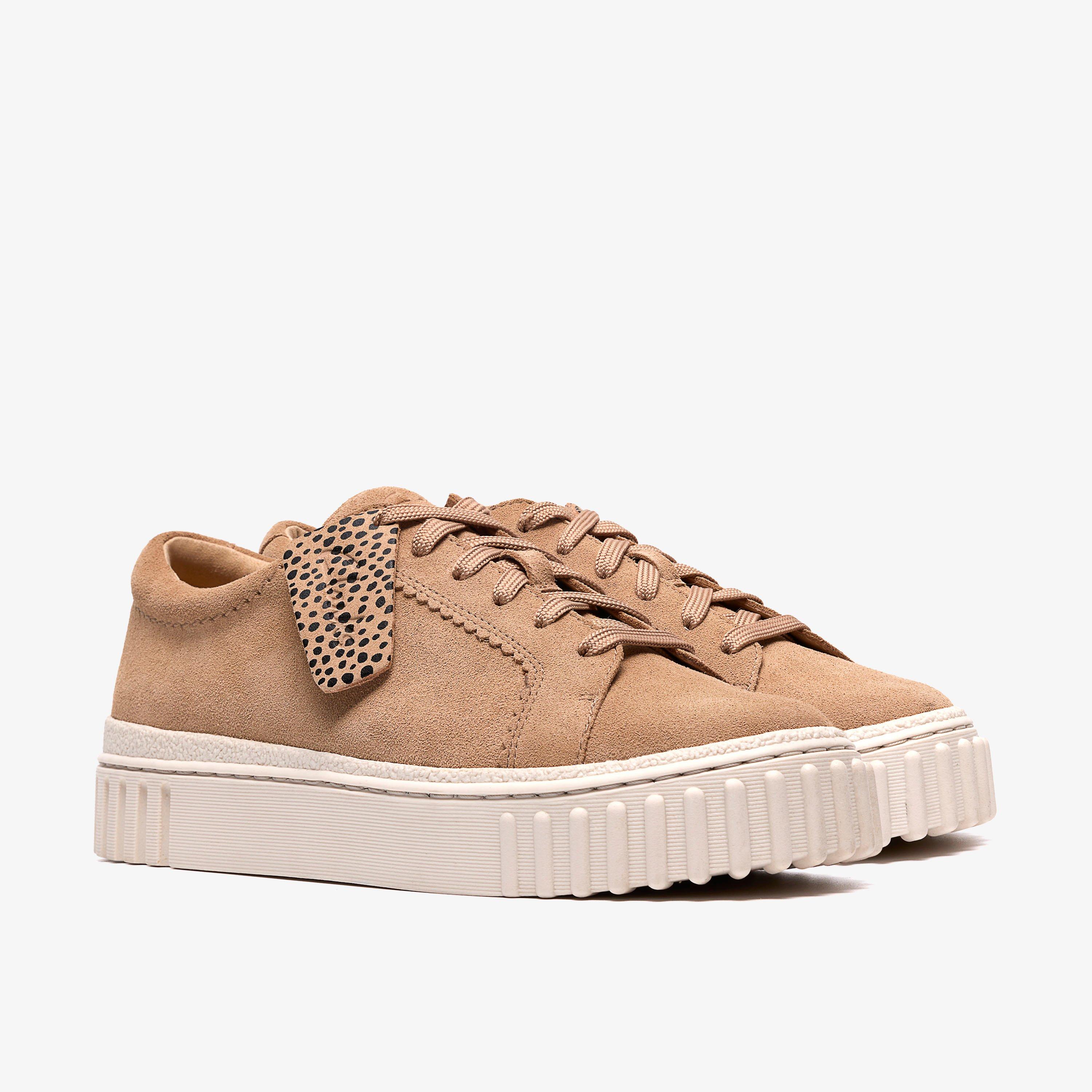 Womens Mayhill Walk Beige Suede Sneakers | Clarks