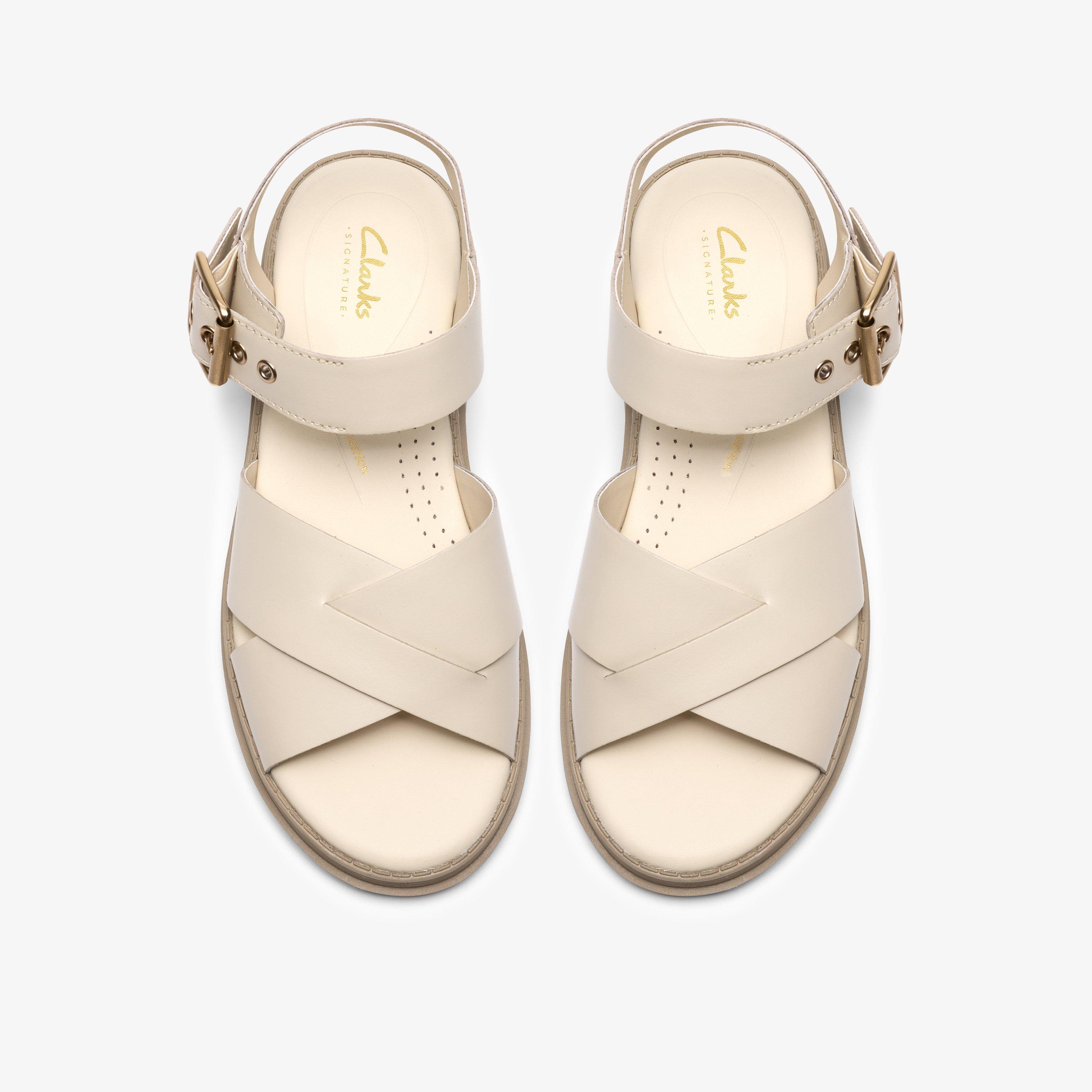 Womens Orinoco3 Cross Cream Leather Flat Sandals | Clarks