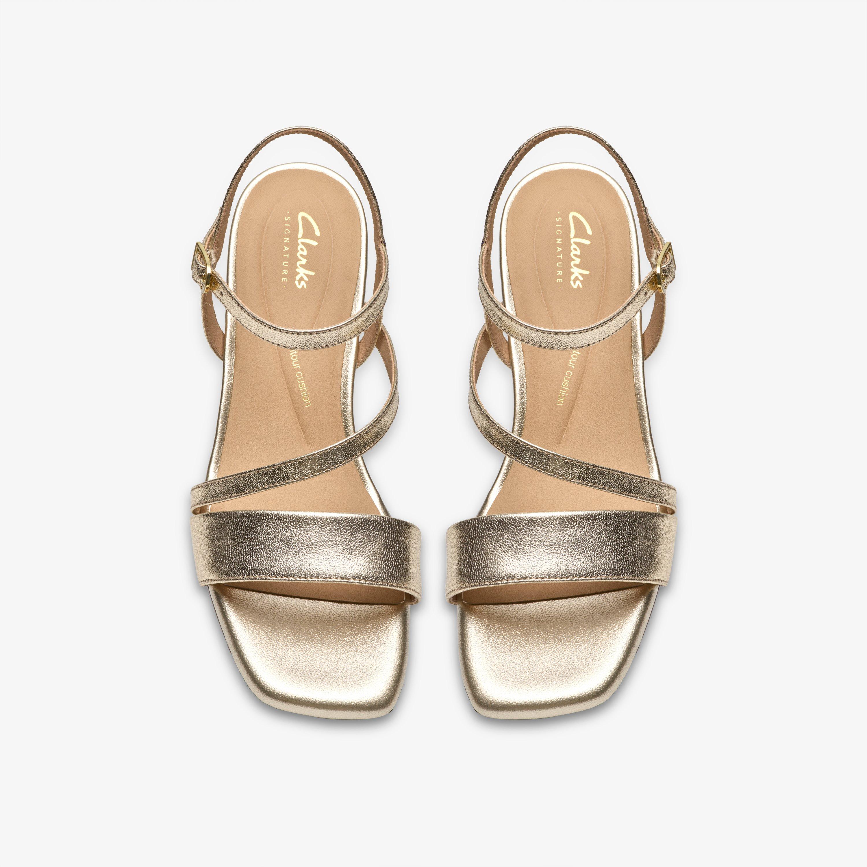 Womens Serina35 Strap Soft Gold Strappy Sandals | Clarks