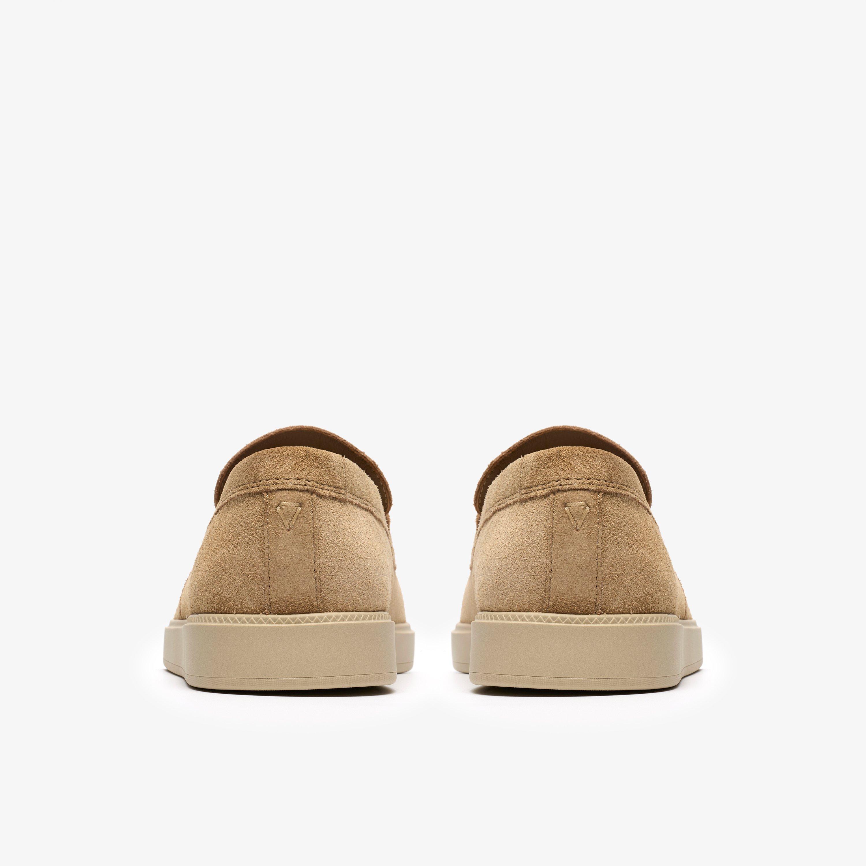 Mens Lockford Easy Dark Sand Suede Loafers, Slip Ons | Clarks UK