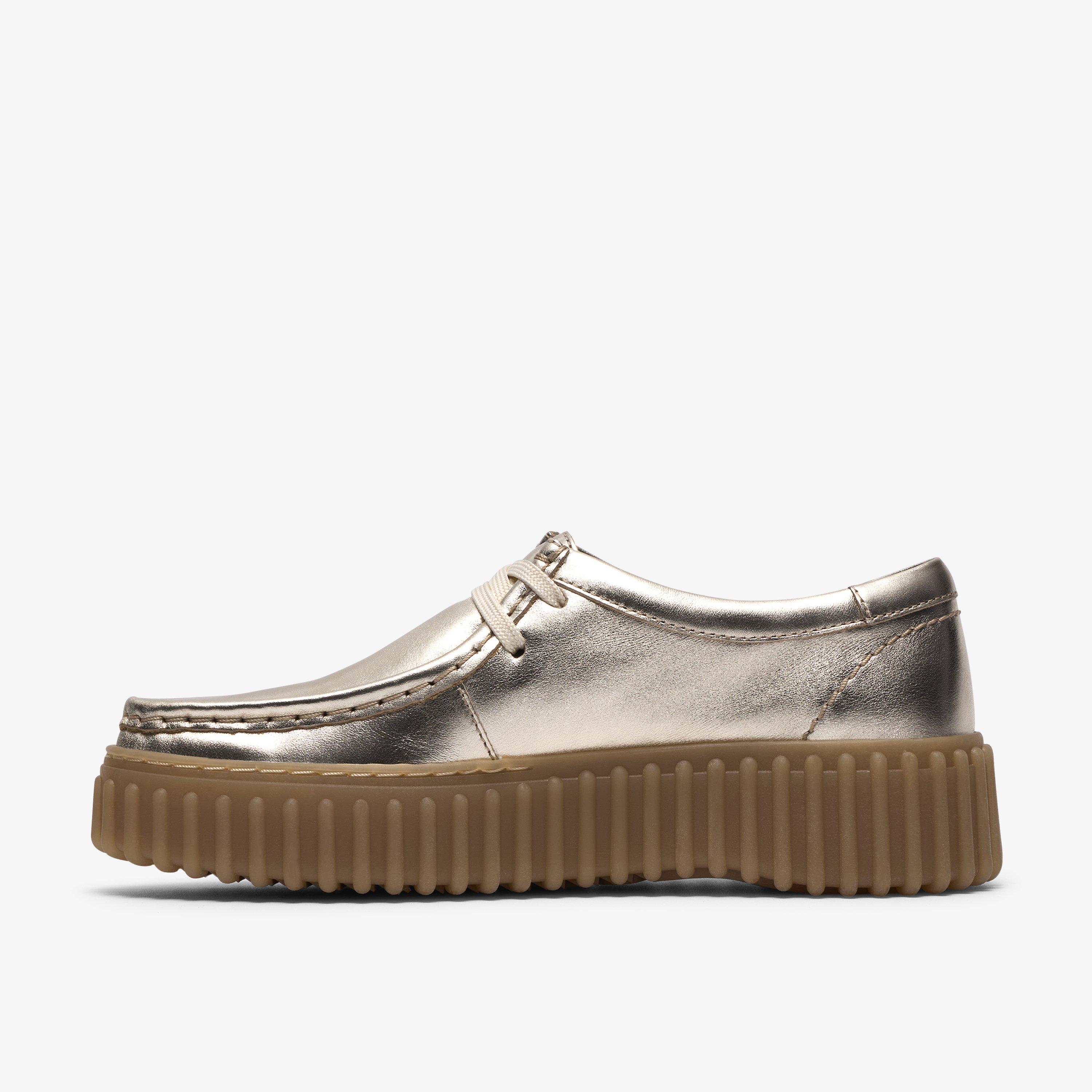 Womens Torhill Bee Gold Leather Shoes Lace Up, Torhill | Clarks
