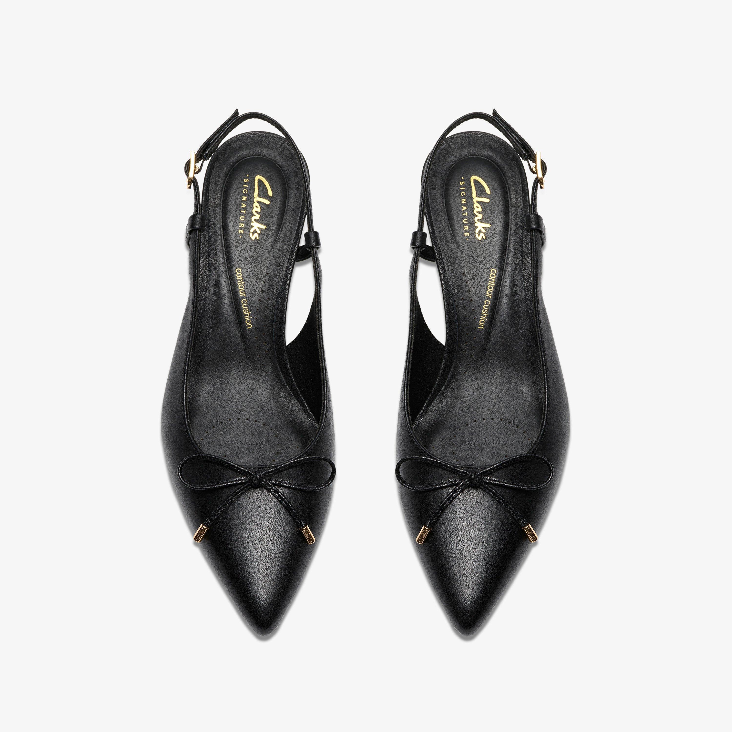 Womens Zarey Bow Black Leather Pumps | Clarks