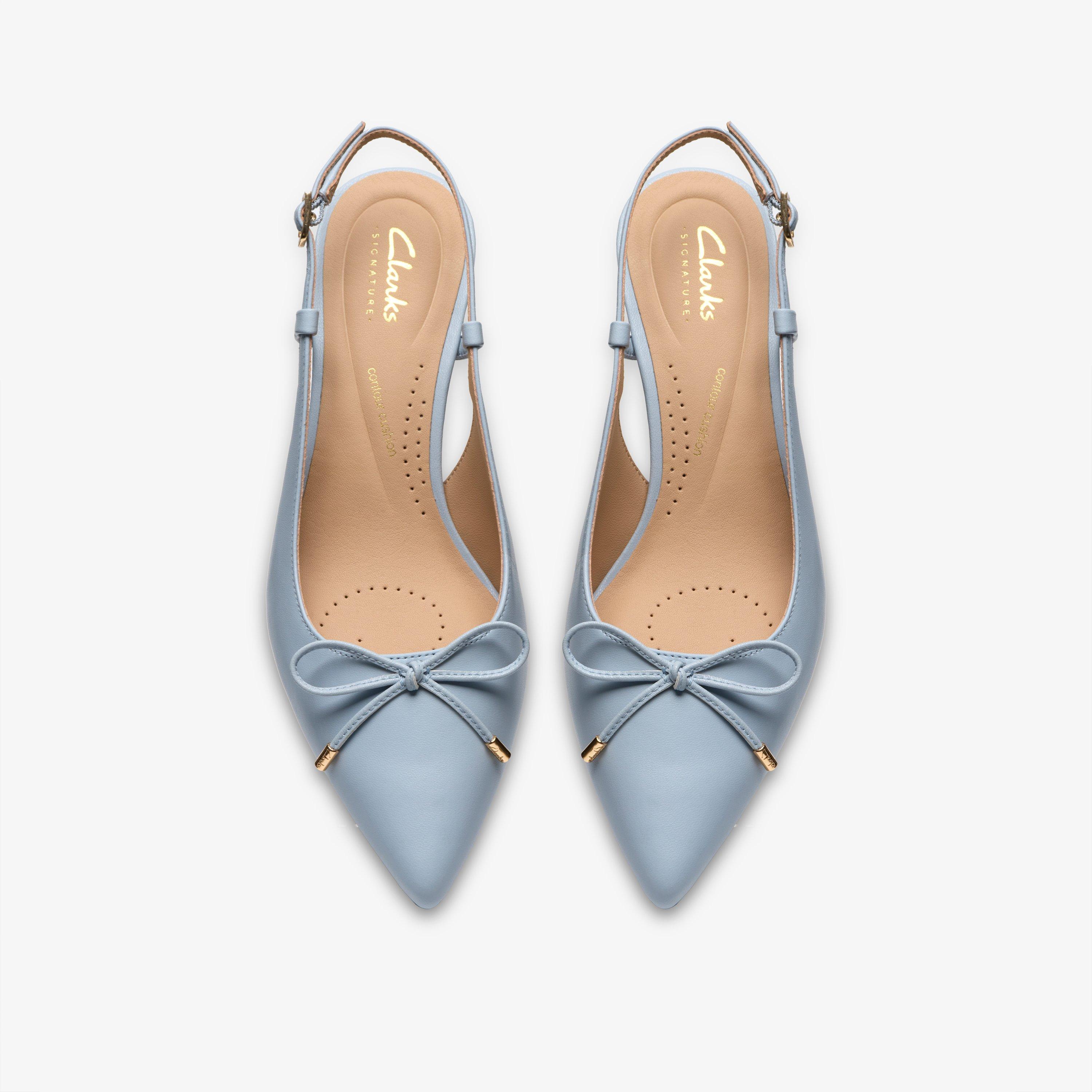 Womens Zarey Bow Light Blue Leather Pumps | Clarks