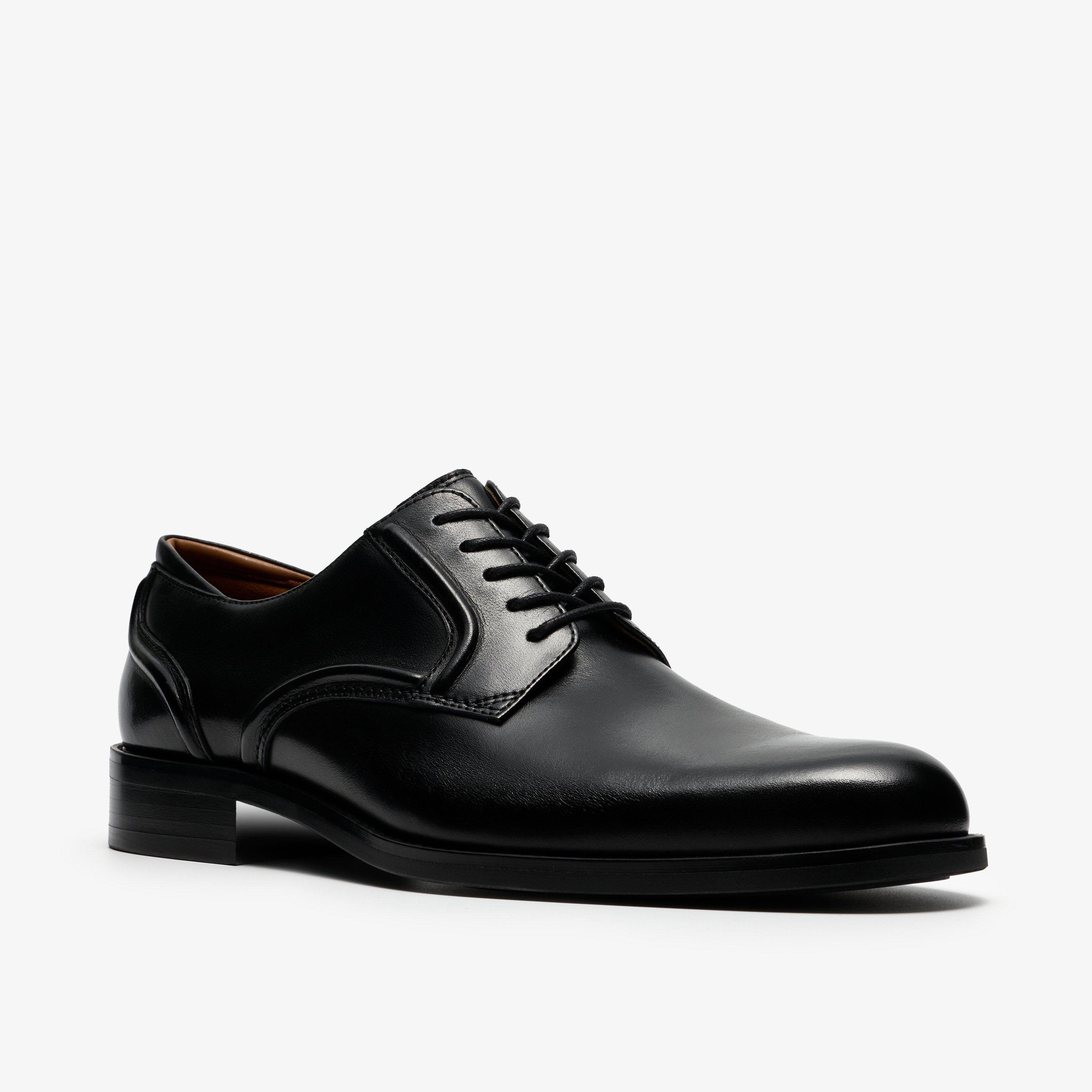 Mens Craft Remi Lace Black Leather Derby Shoes, Lace Up | Clarks UK