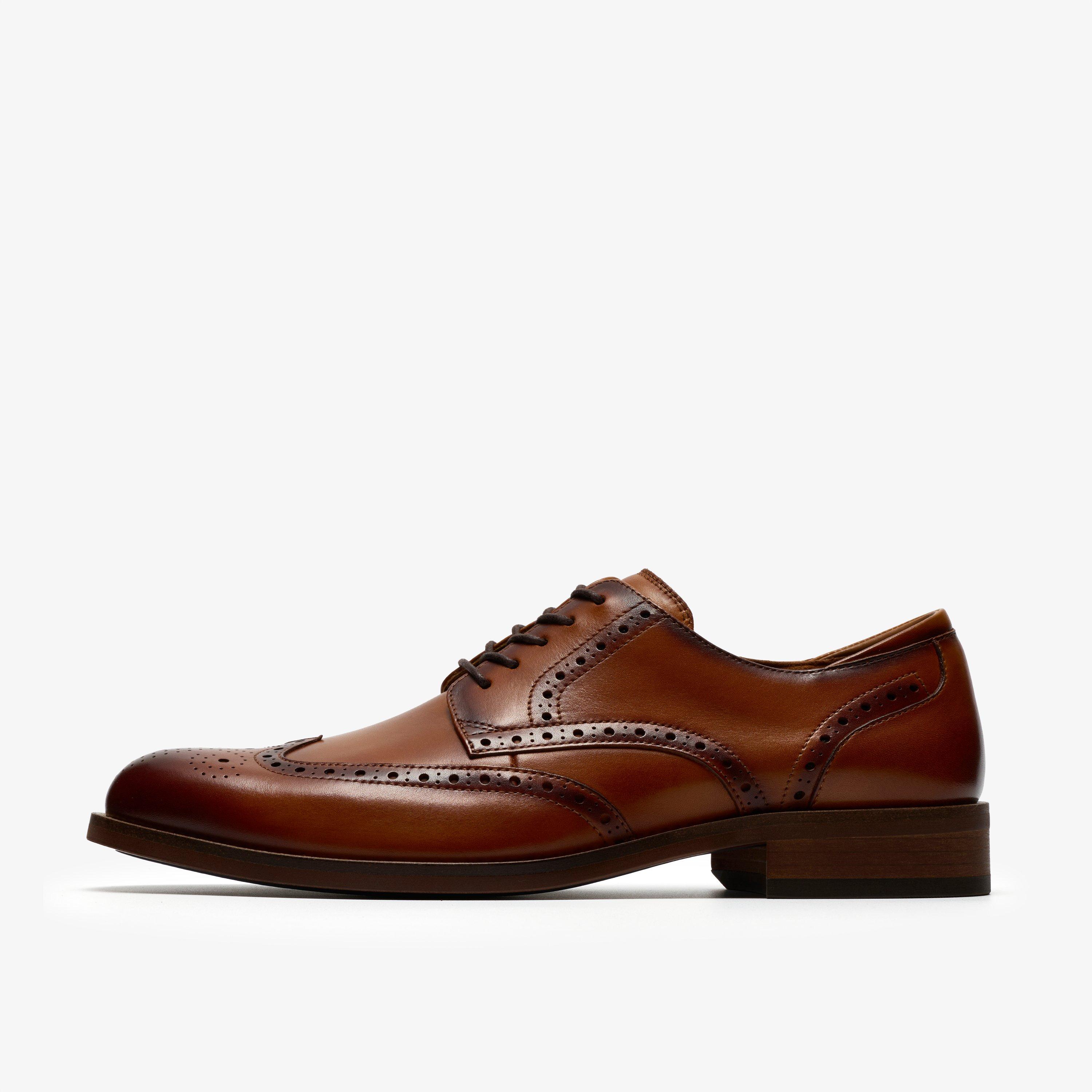Mens Craft Remi Tip Tan Leather Brogues, Lace Up | Clarks UK