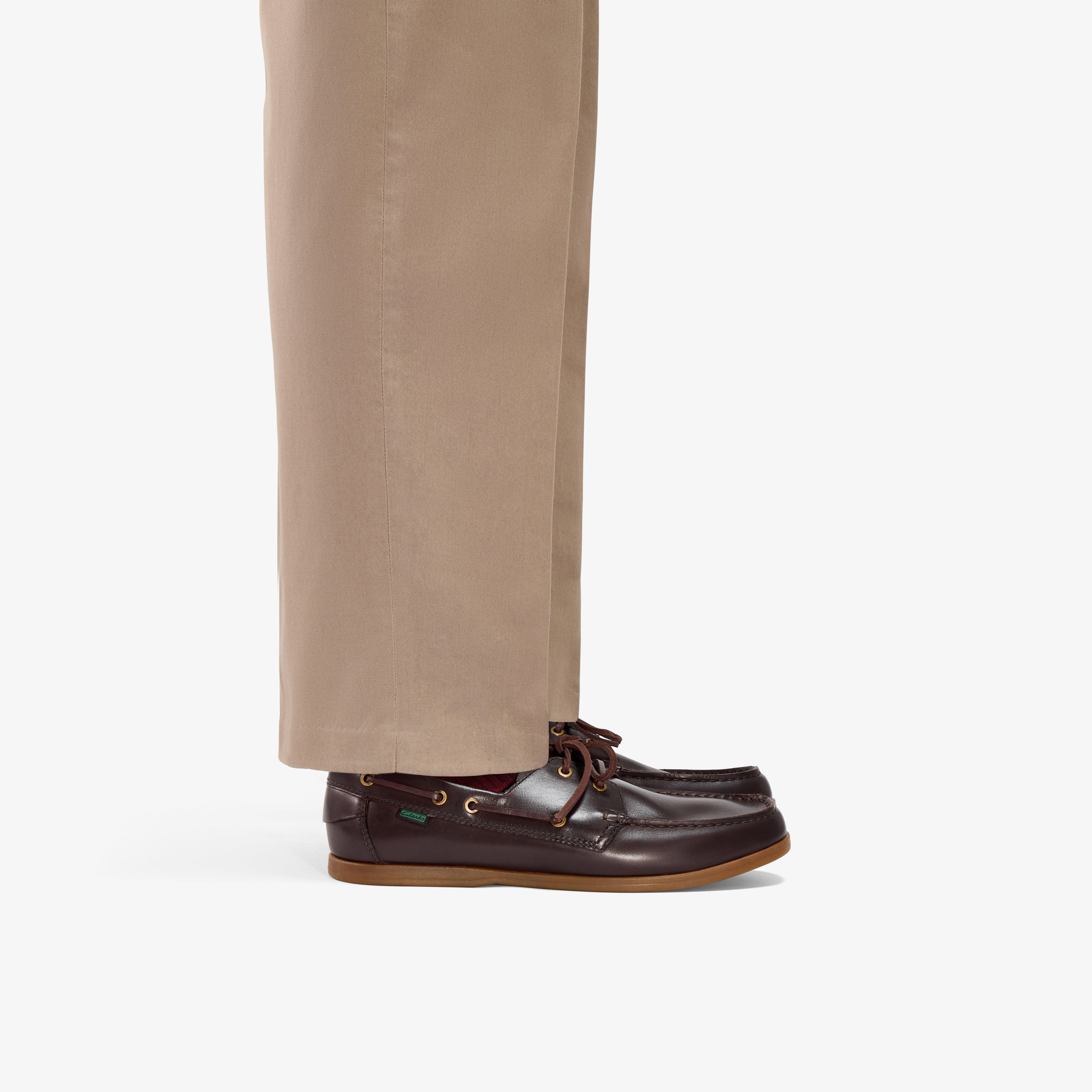 Mens Charmouth Lace Brown Leather Shoes Boat Shoes, Lace Up | Clarks