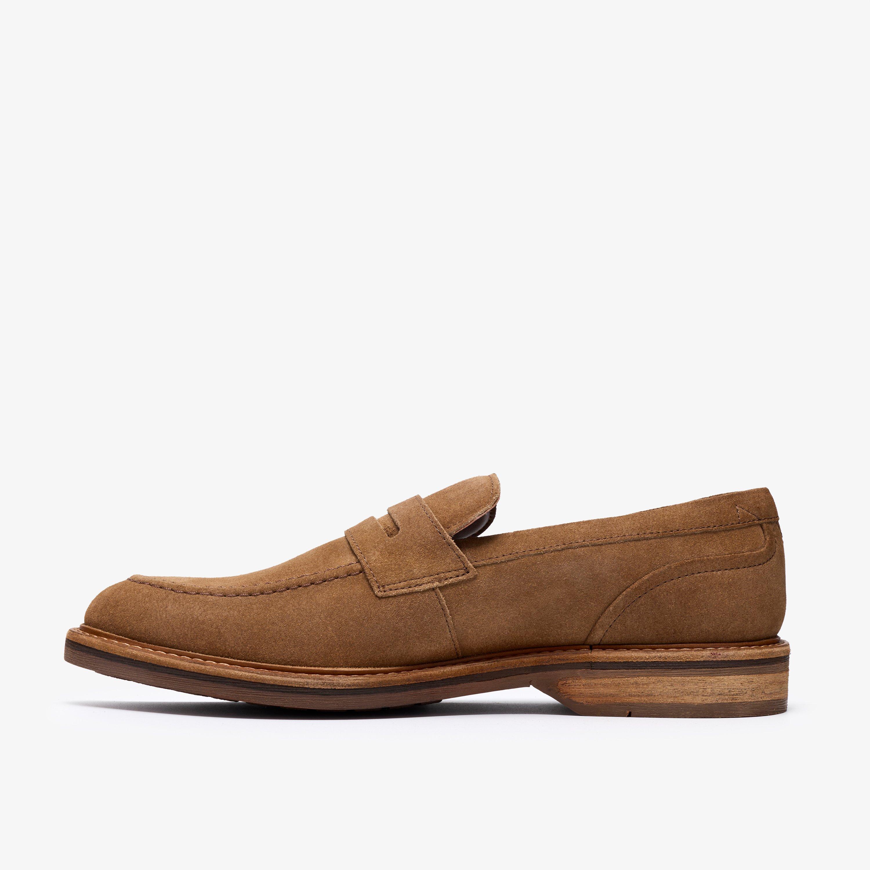 Mens Aldwin Step Tan Suede Loafers | Clarks