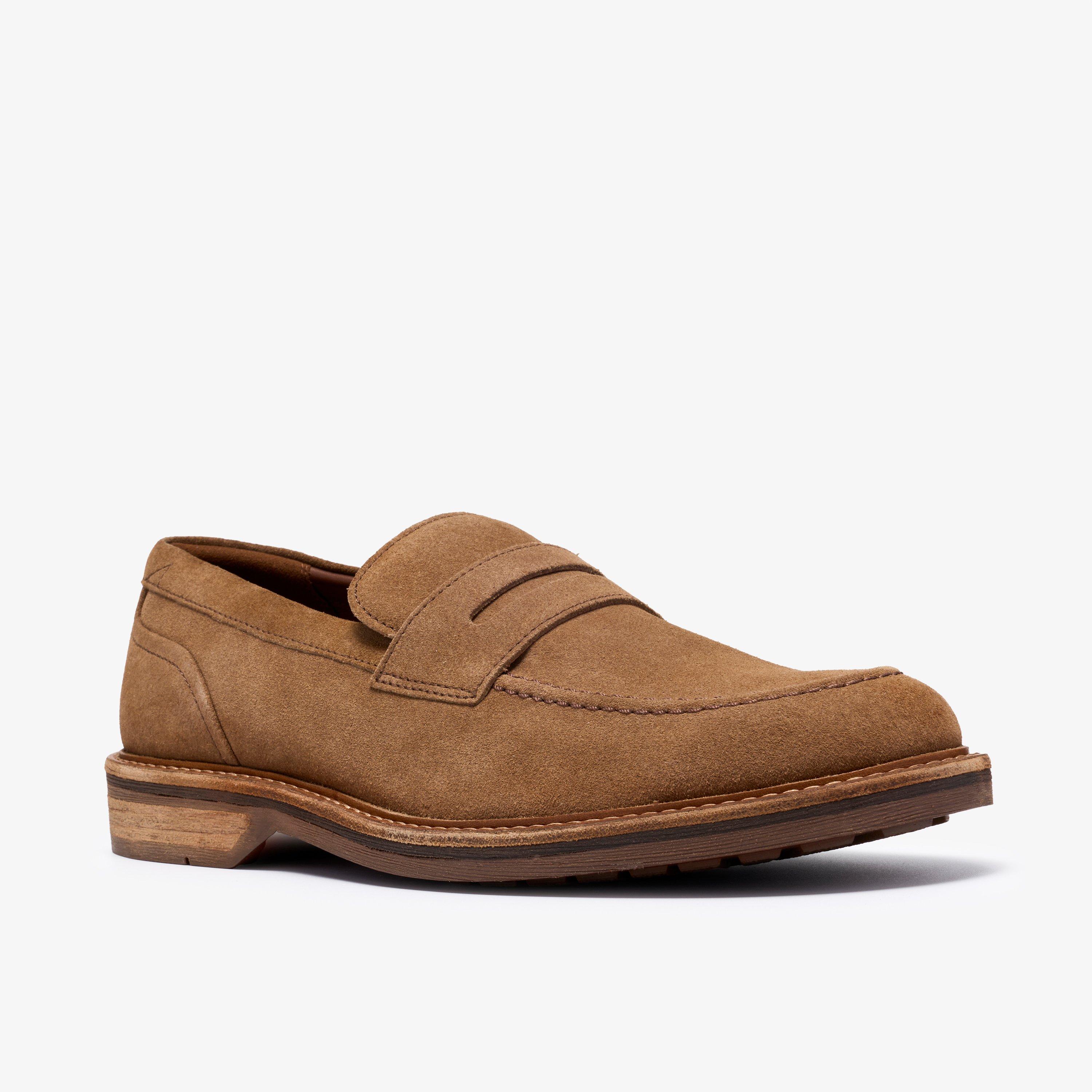 Mens Aldwin Step Tan Suede Loafers | Clarks