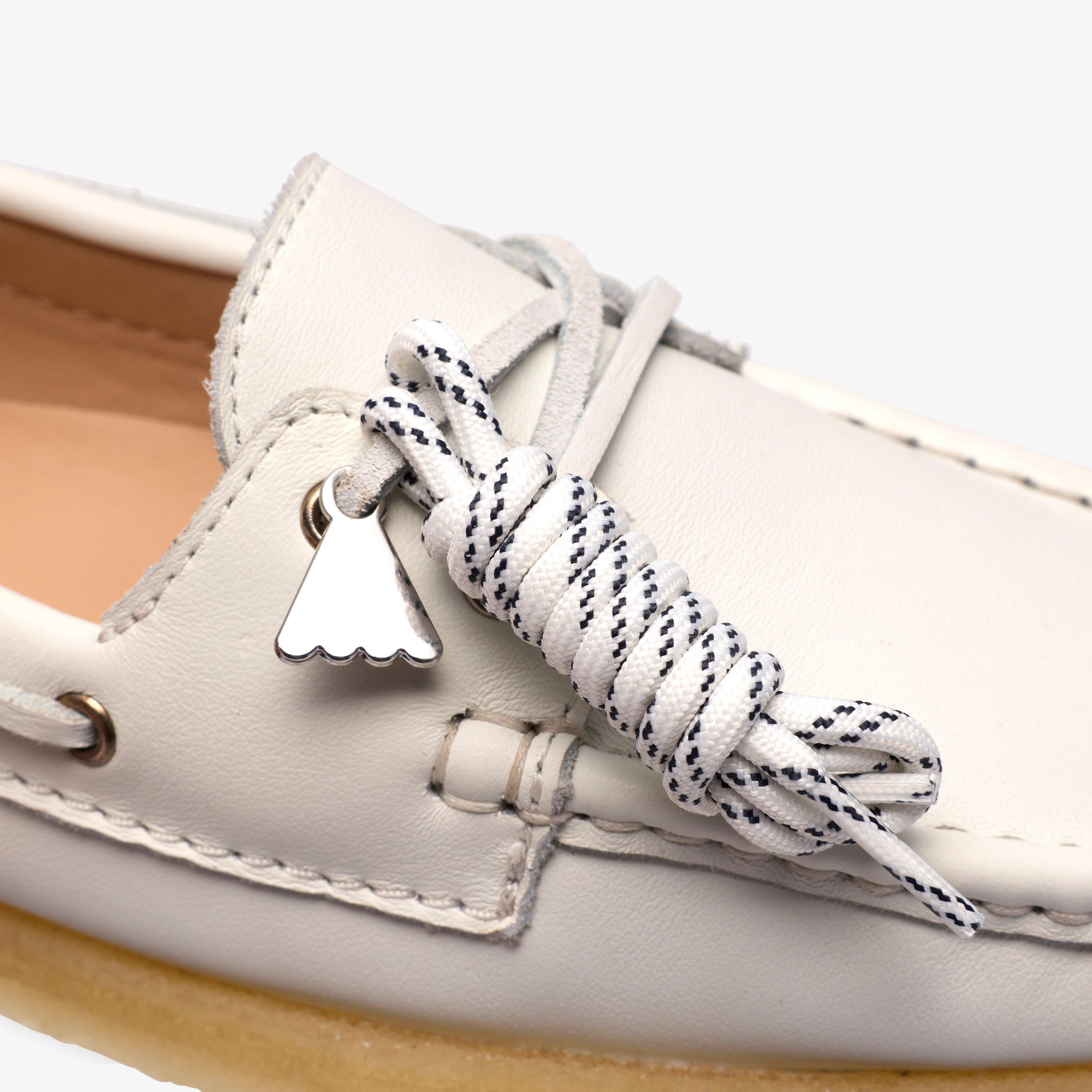 Womens Godney Boat White Grain Leather Slip Ons, Boat Shoes | Clarks UK