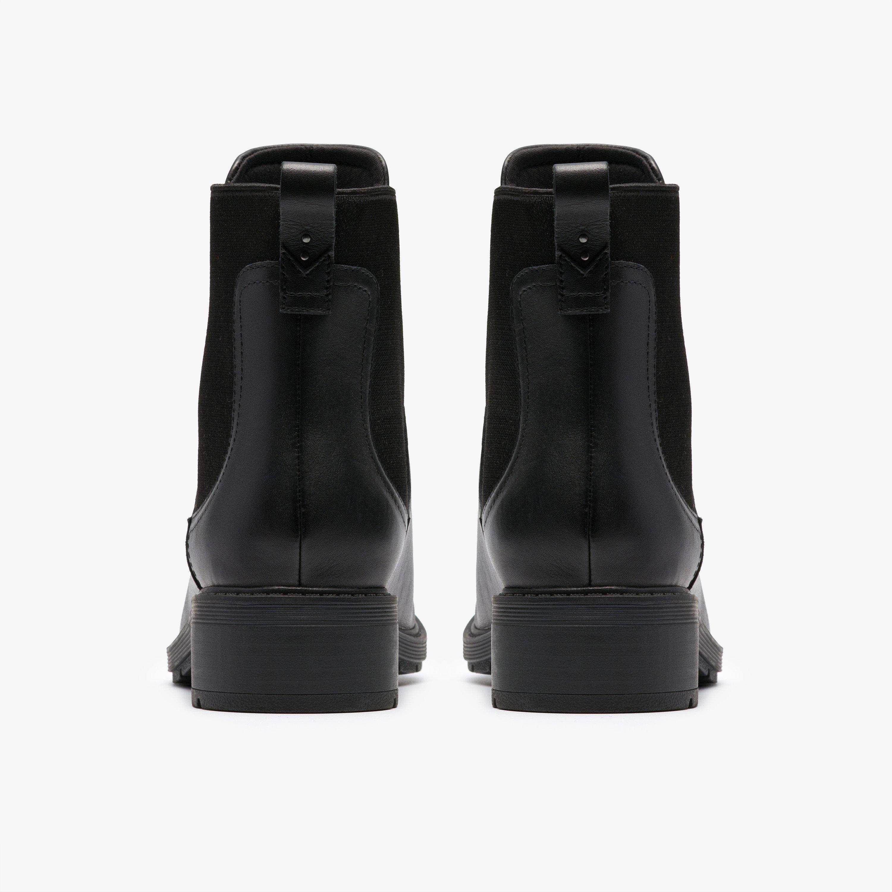 Bottes à Cheville en Cuir Noir pour Femmes Hearth Top | Clarks